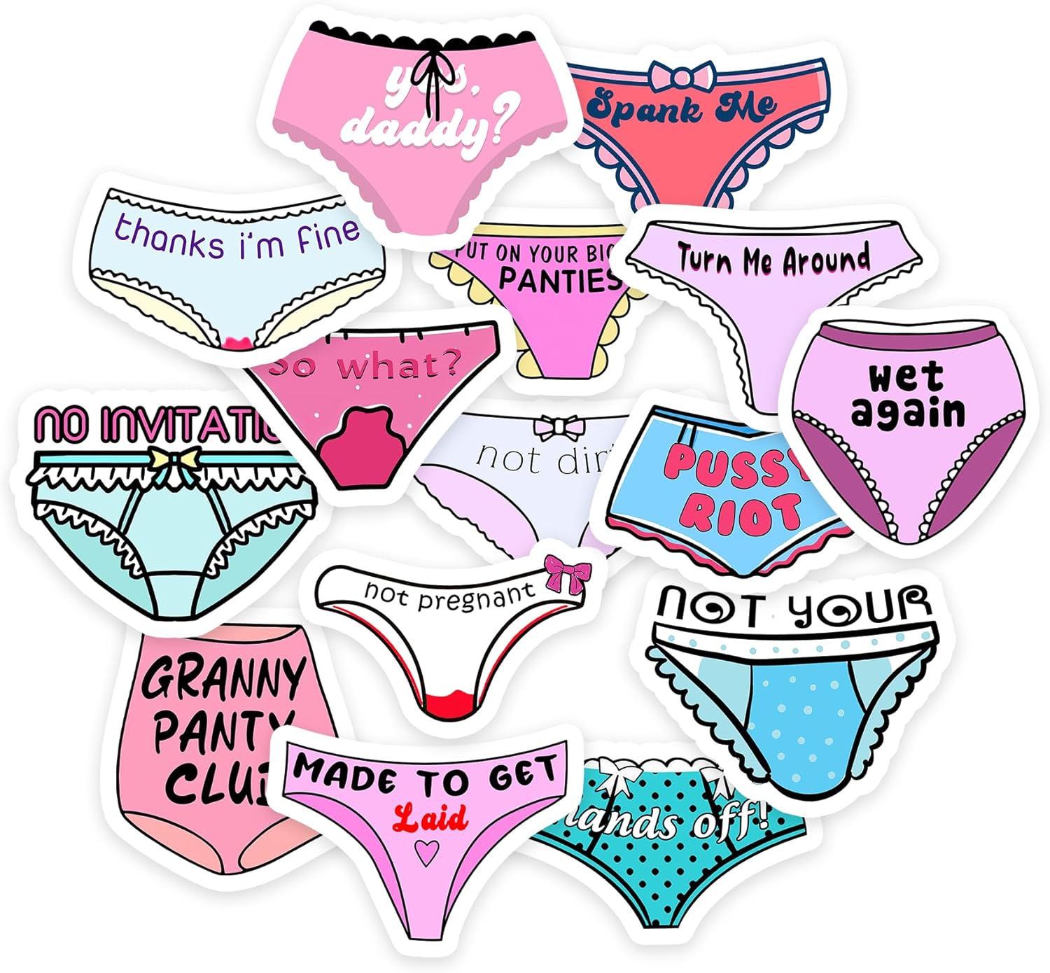 Amazon.com: 15Pcs Panties Vinyl Stickers Waterproof, Underwear Stickers ...