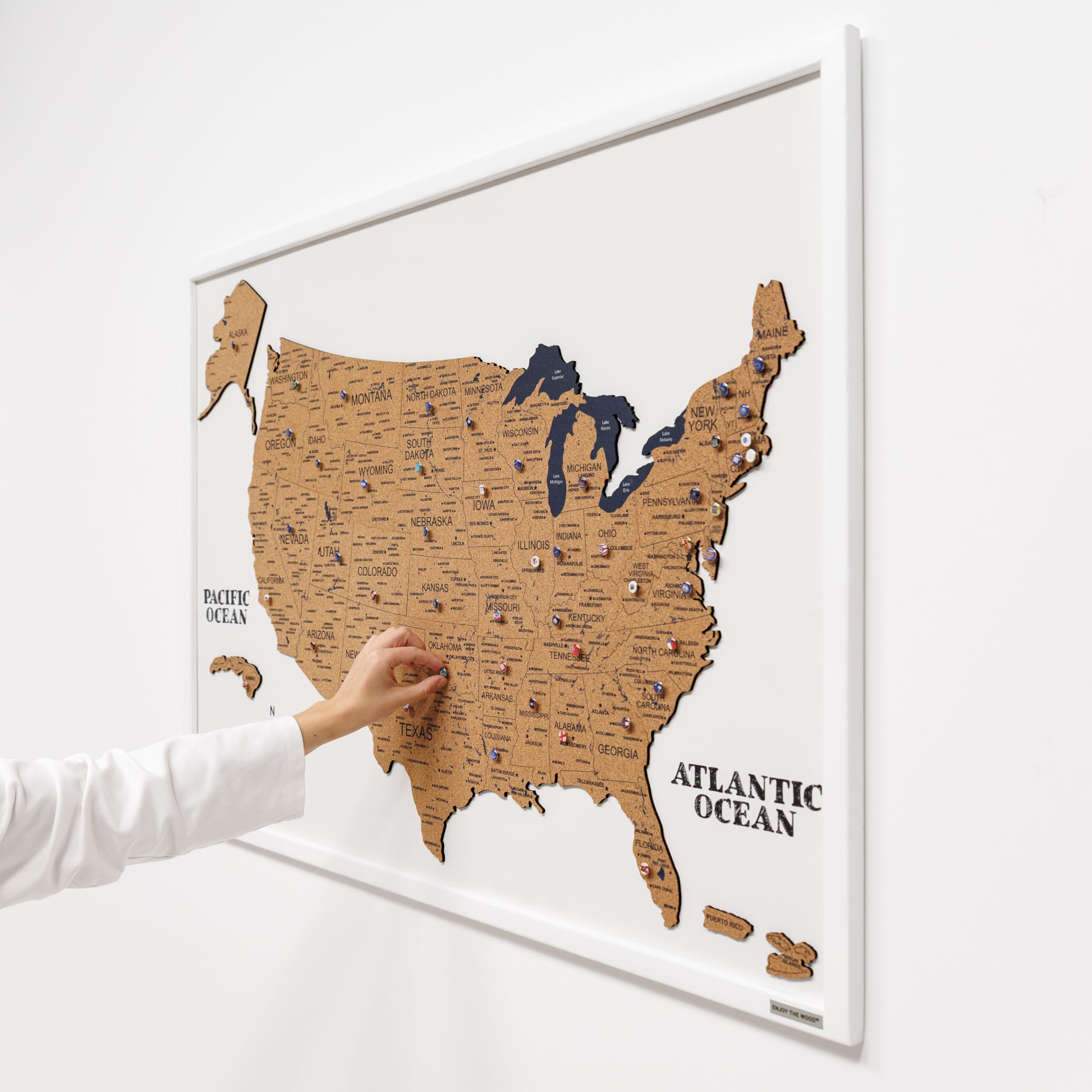 Us Wall Map Cork Board 2020 Cork Board Wood Phellem Wall World Map