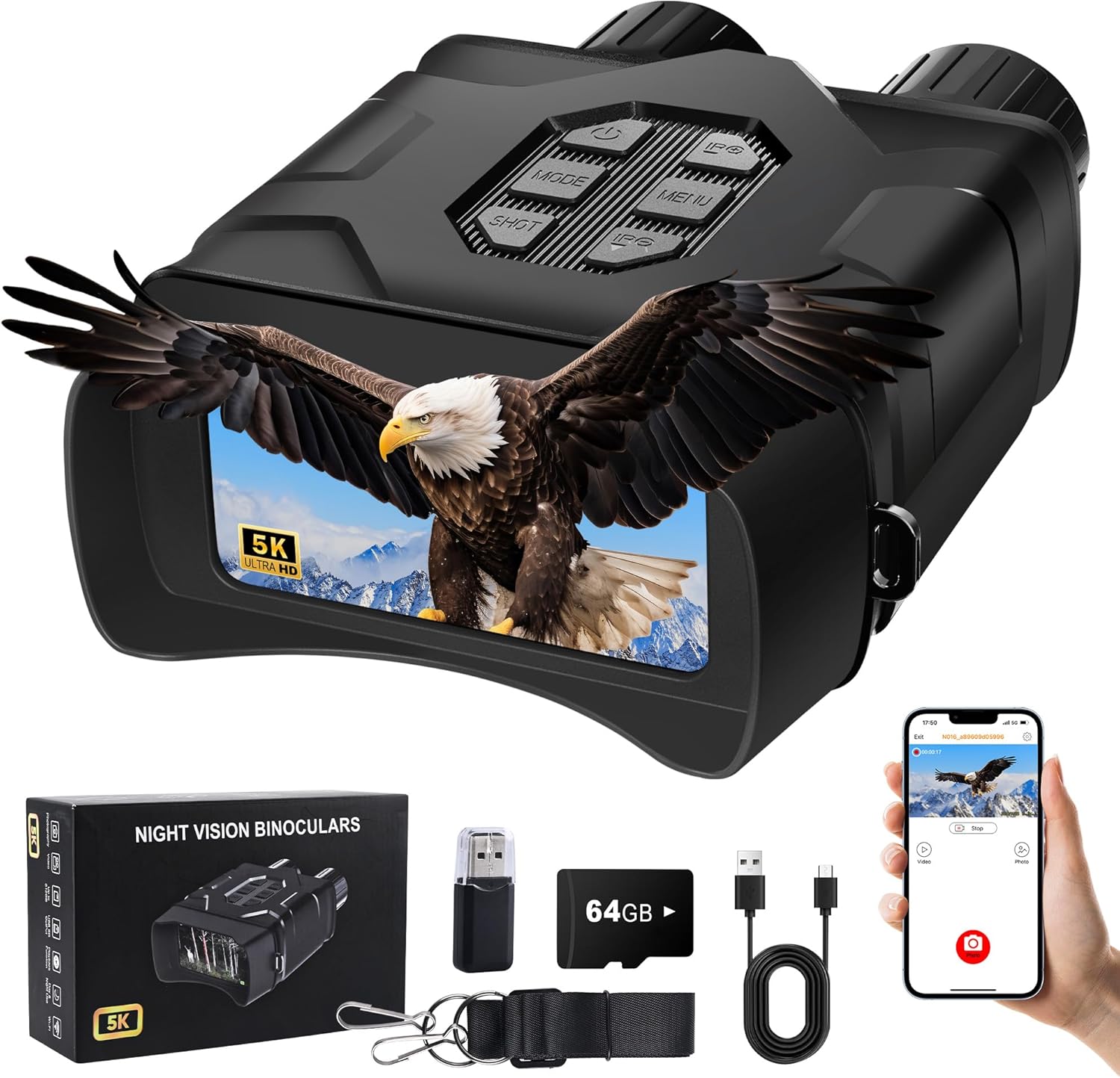 Amazon.com: Night Vision Goggles - 5K Night Vision Binoculars for ...