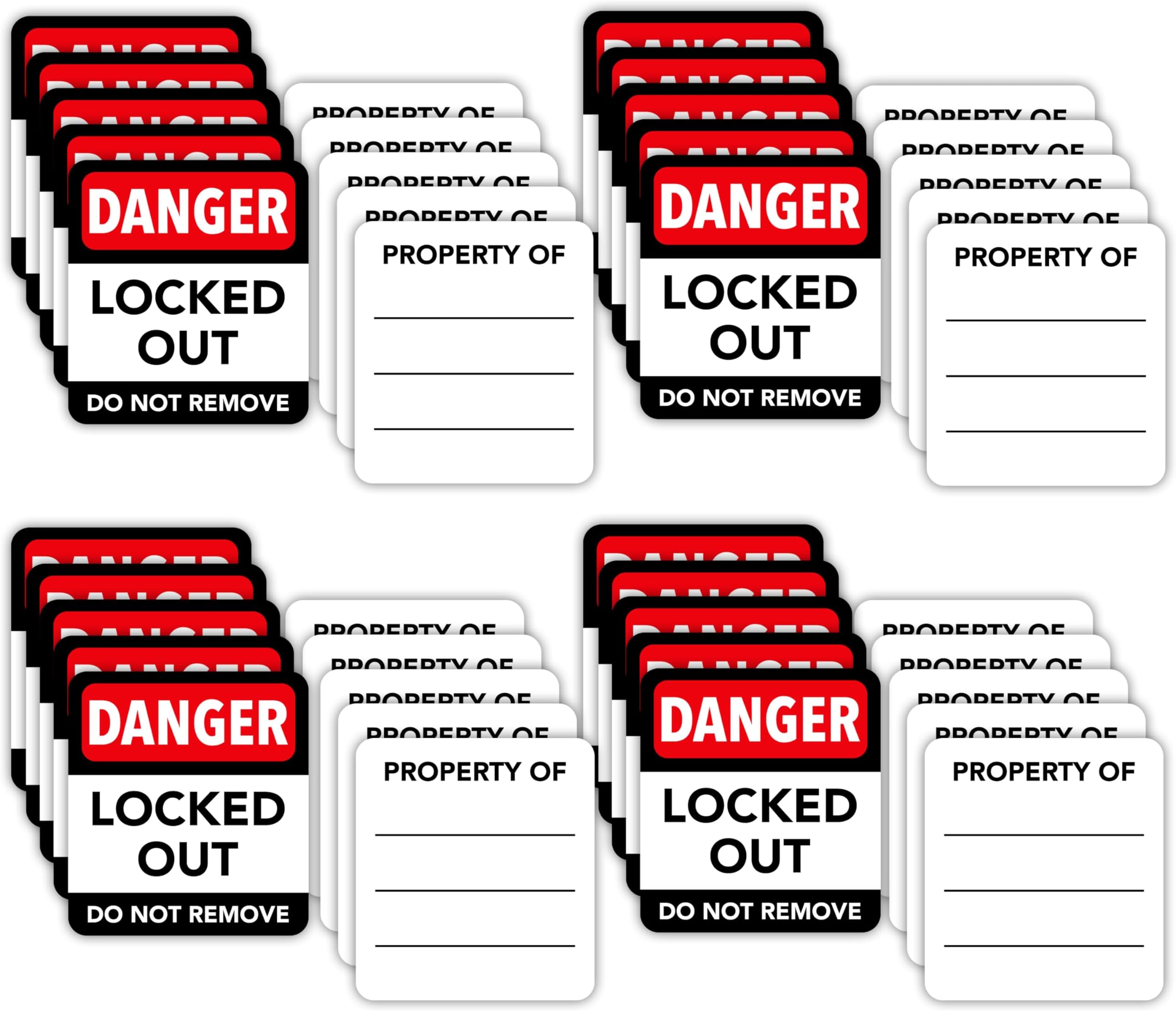 Amazon.com: TRADESAFE Lockout Tagout Locks Label, 20 English Lock Out ...
