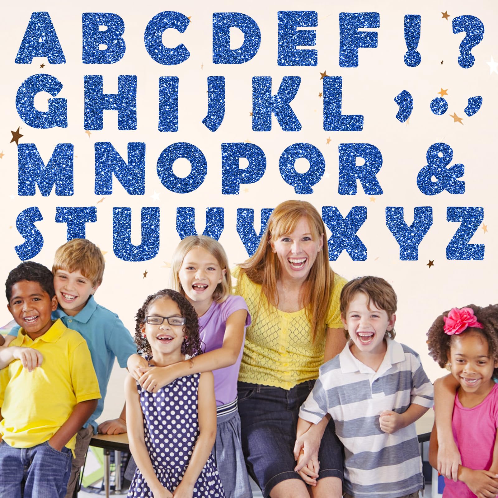 Bulletin Boards Glitter Bulletin Board Letters 4 Inch - Blue Alphabet ...