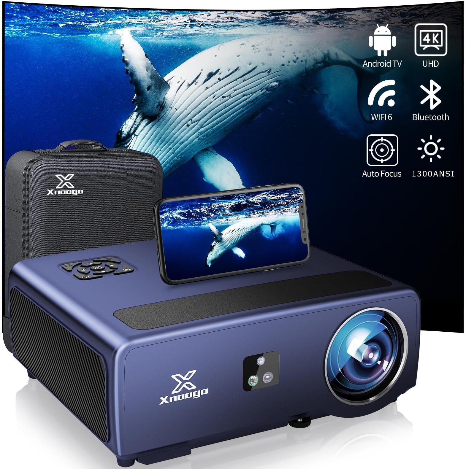 Amazon.com: [Auto Focus 4K Projector] Smart Movie Projector 4K,XNoogo ...