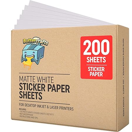Amazon.com : Printable Sticker Paper for Inkjet Printer and Laser ...