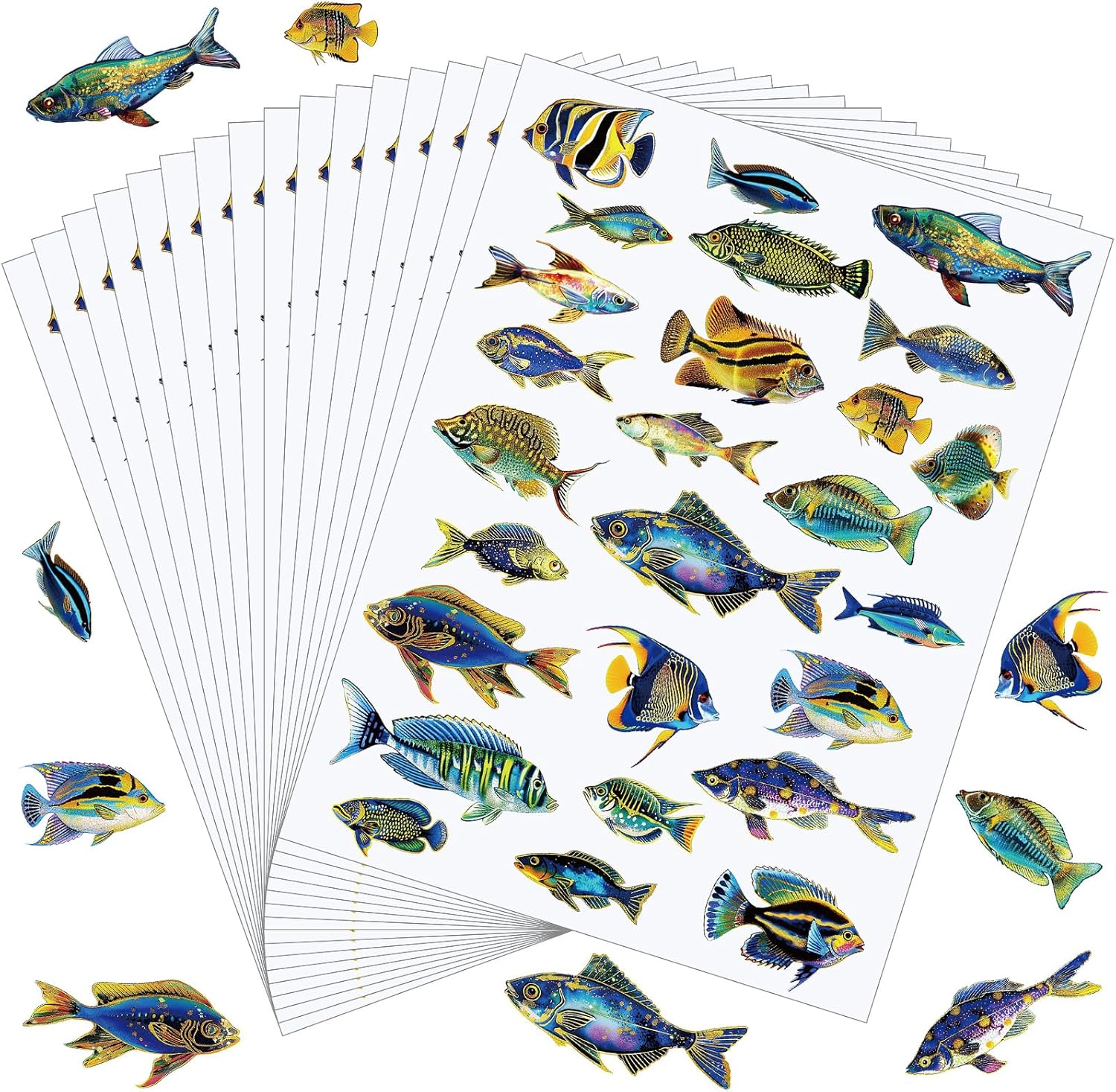Amazon.com: Geyee 520 Pcs Fish Stickers for Kids Adults Fishing Decals ...