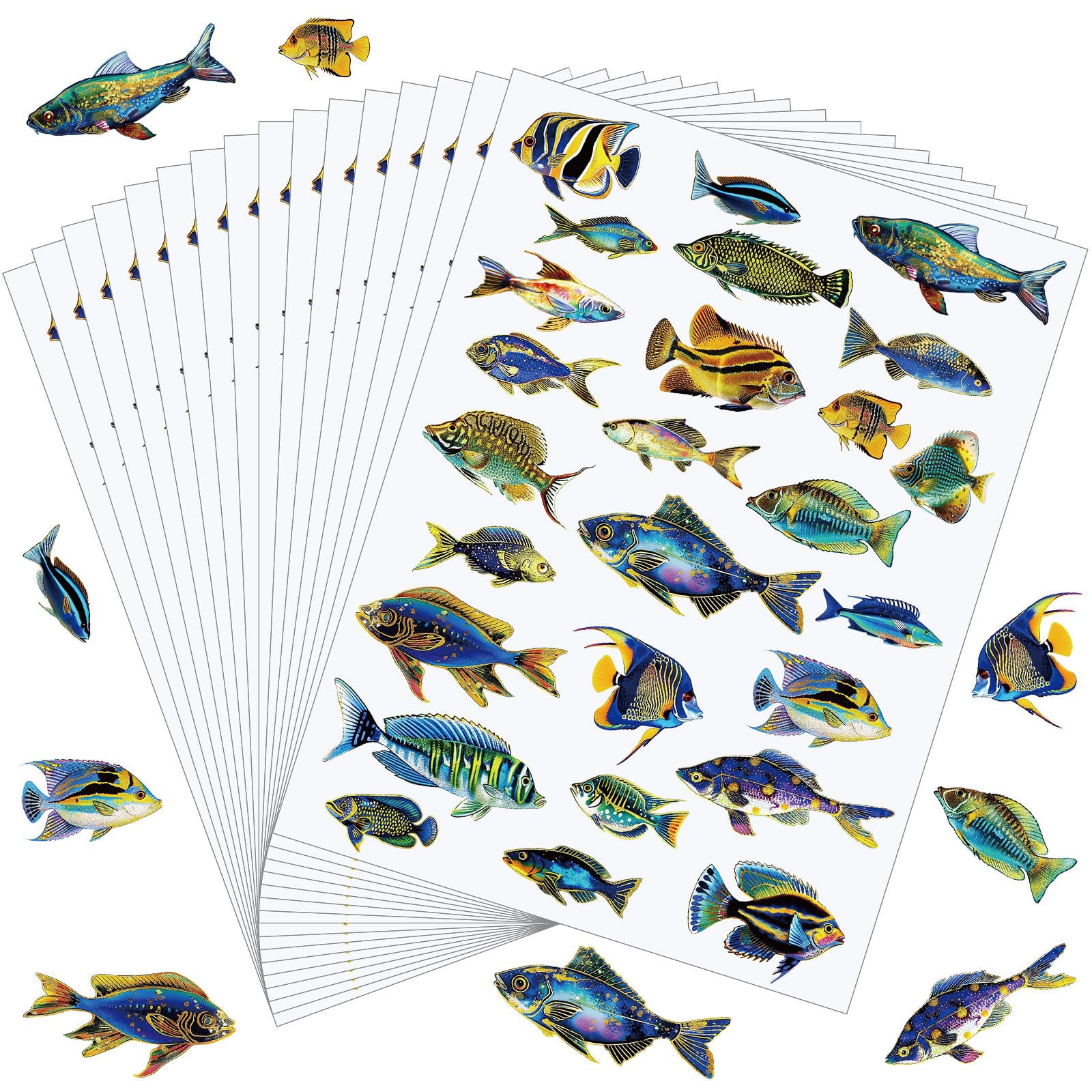 Amazon.com: Geyee 520 Pcs Fish Stickers for Kids Adults Fishing Decals ...