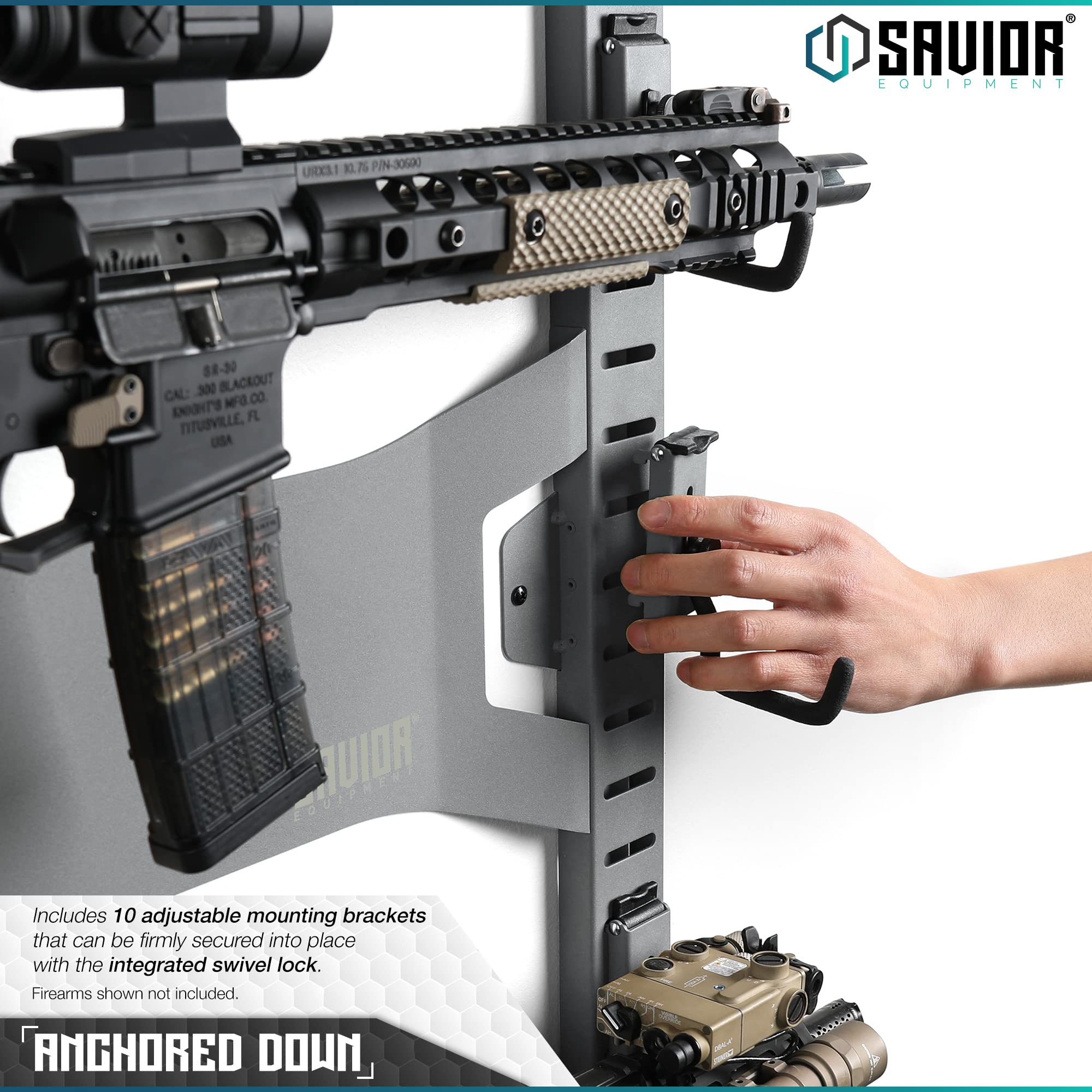 Savior Equipment Horizontal Steel Wall Mount Firearm Rifle Display Rack ...