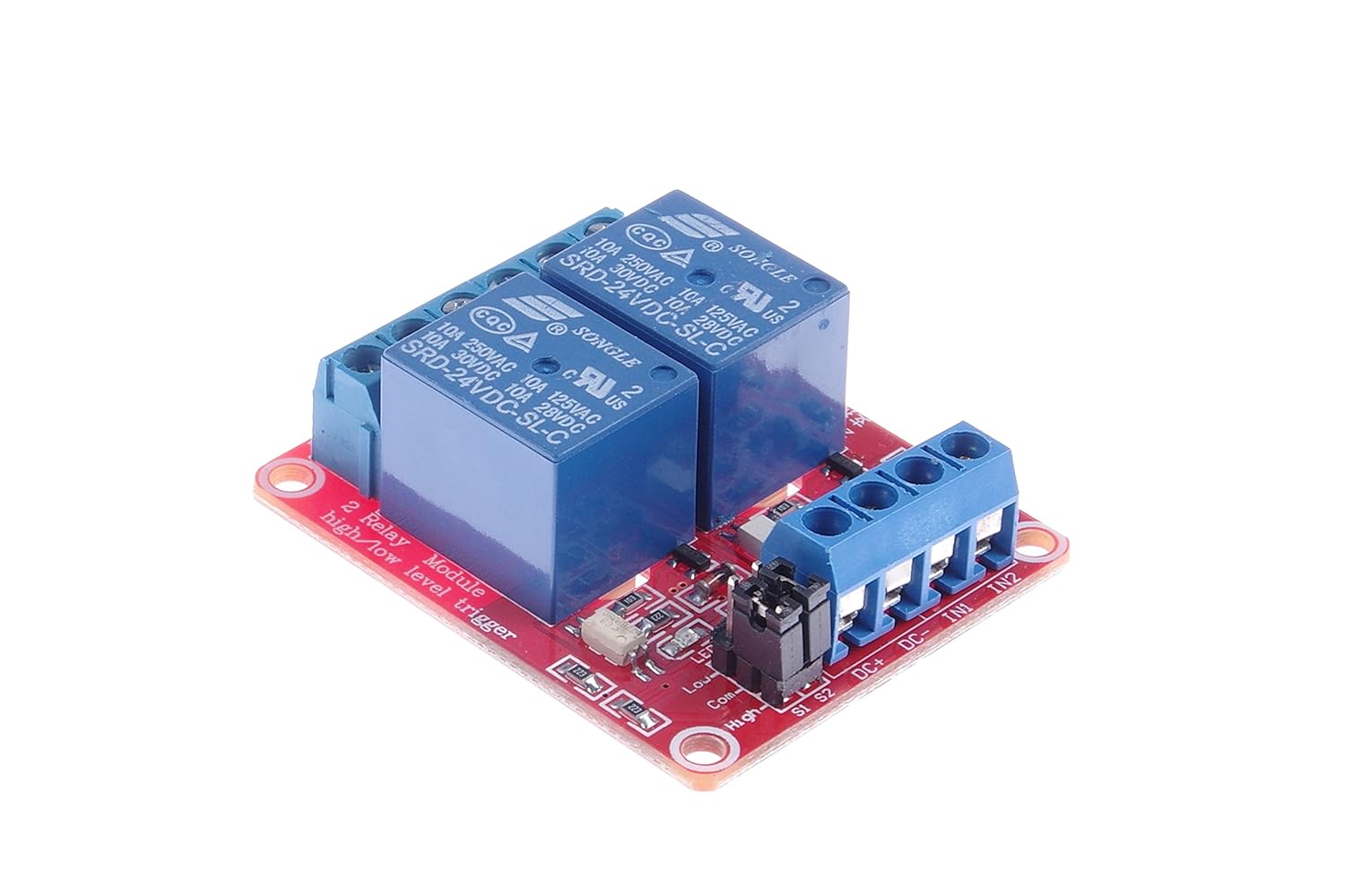 Amazon.com: KNACRO 2-Channel 24V Relay Module High Low Level Triggering ...