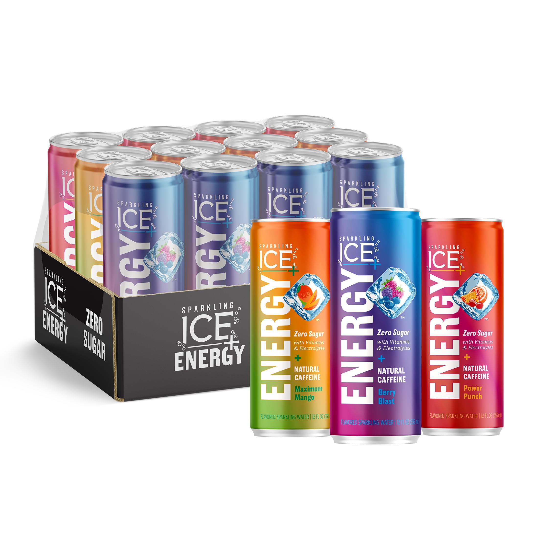 Amazon.com : Sparkling Ice +Energy Variety 12Pk. Energy Drinks with ...