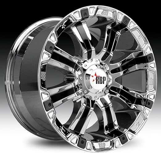 Amazon.com: RBP 94R Chrome with Black Inserts Wheel Finish (20 x 10 ...