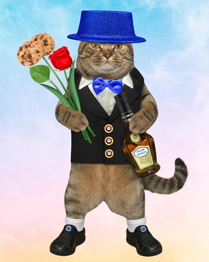 Amazon.com: Funny Cat Wall Art Poster - Mr Courtly Cat - Wall Decor For ...