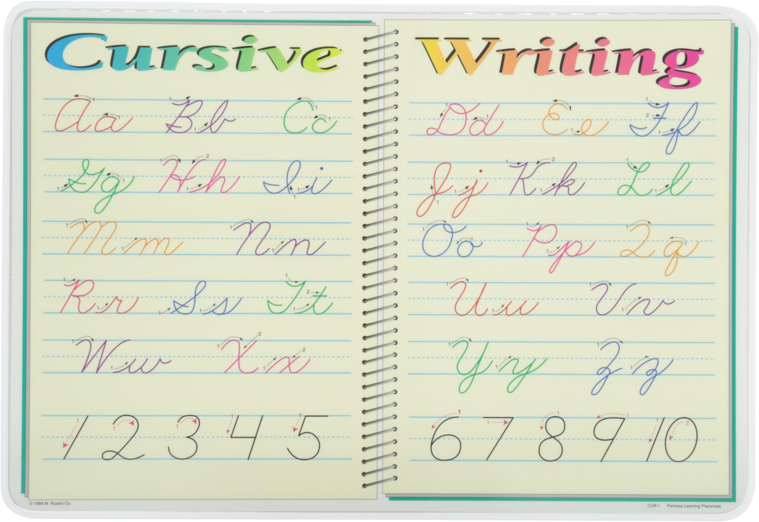 Amazon.com: Painless Learning Cursive Writing Placemat, Large
