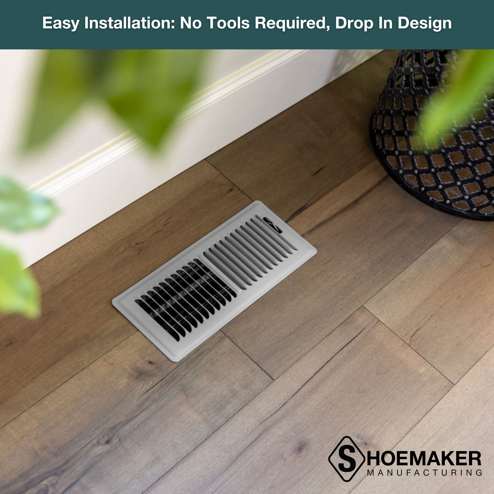 Snapklik.com : Shoemaker 6x10 Floor Register Cement Gray Heavy Duty ...