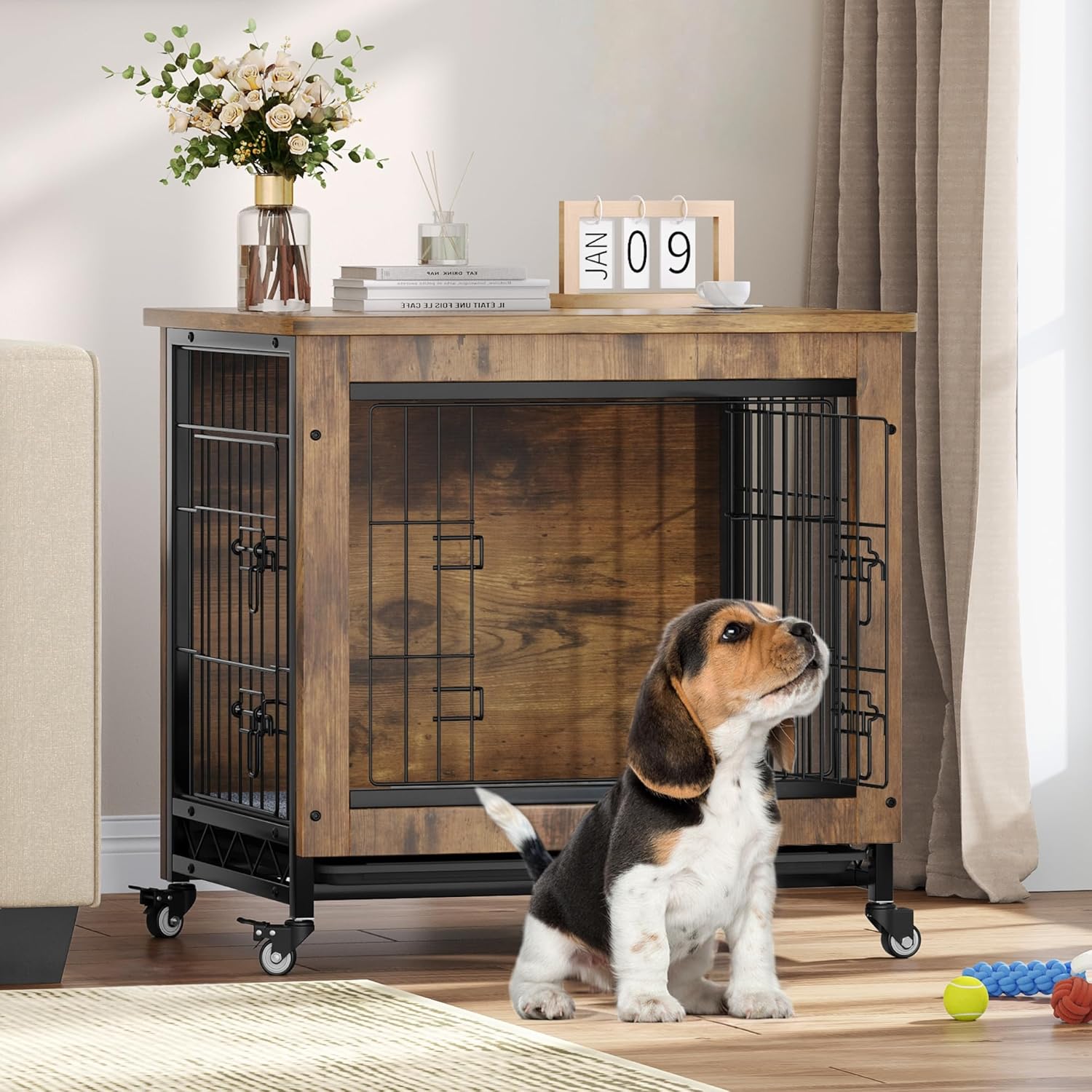 Amazon.com: YITAHOME Dog Crate Furniture with Cushion, Dog Kennel ...