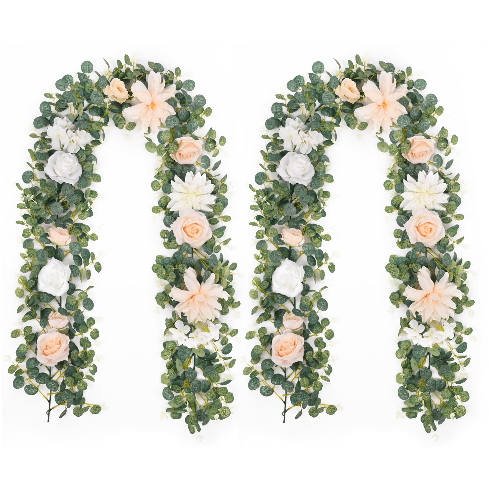 Amazon.com: Waipfaru 2Pcs 6.07Ft Eucalyptus Greenery Garland with ...