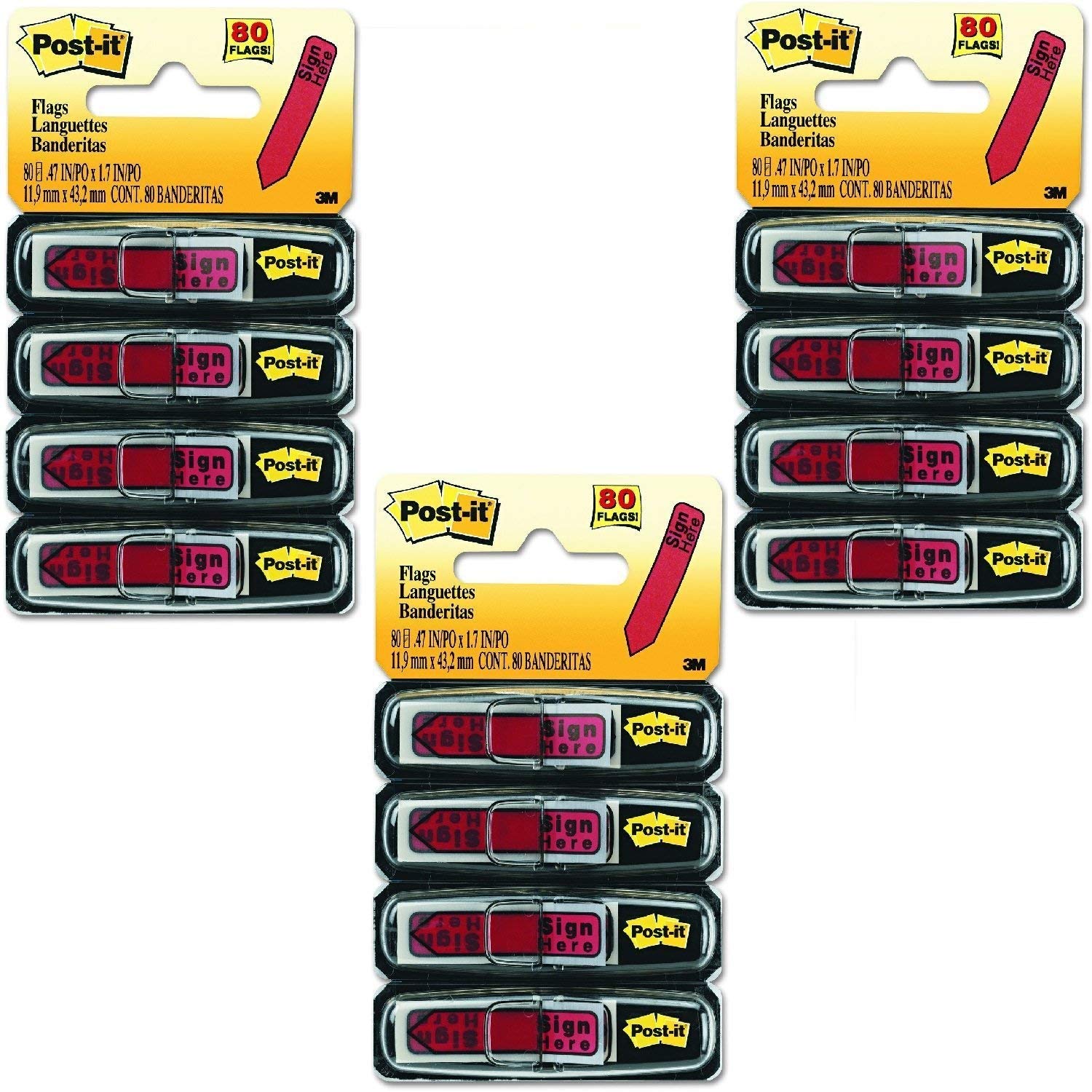 Amazon.com : Post-it Message Flags,Sign Here, Red, 0.47 Wide, 20 ...