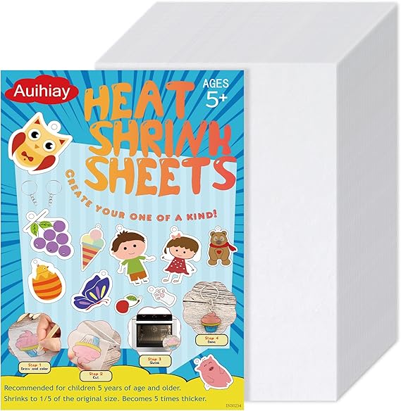 Amazon Auihiay 50 Sheets Mini Shrink Film Papers Heat Shrink Sheet amazon-auihiay-50-sheets-mini-shrink-film-papers-heat-shrink-sheet