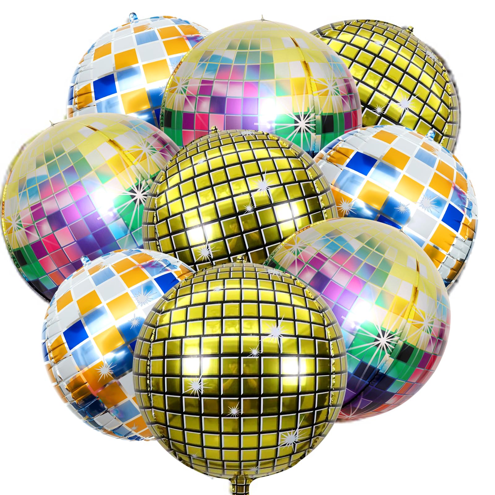 Disco Ball Balloons,Party Balloons,9PCS Disco Balloons, 22 Inches ...