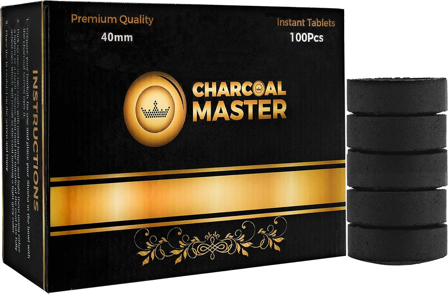 Amazon.com : Coal Instant Light - Incense Charcoal Disks - Set of 100 ...