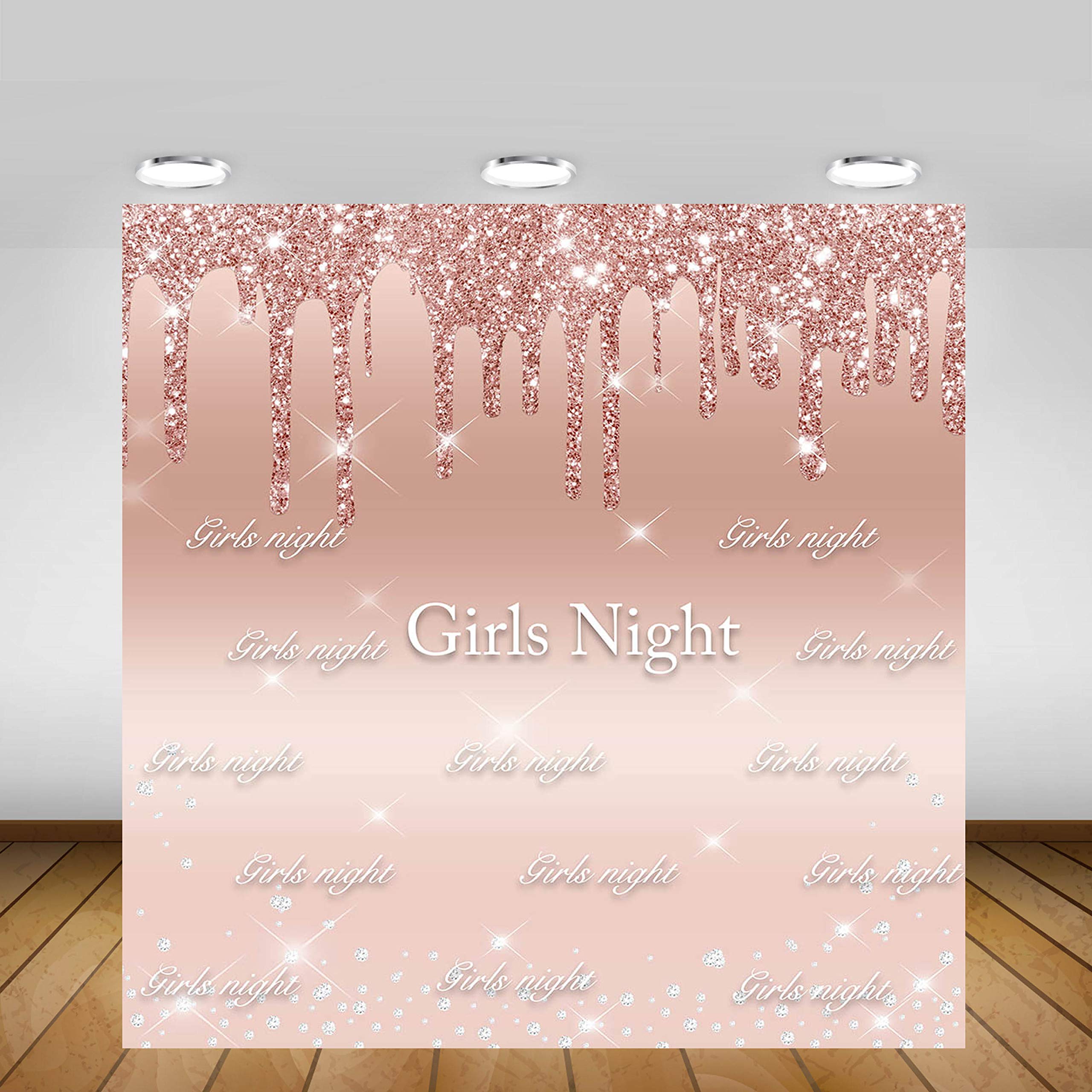 Mocsicka Girls Night Backdrop Dripping Rose Gold Diamonds Girls ...
