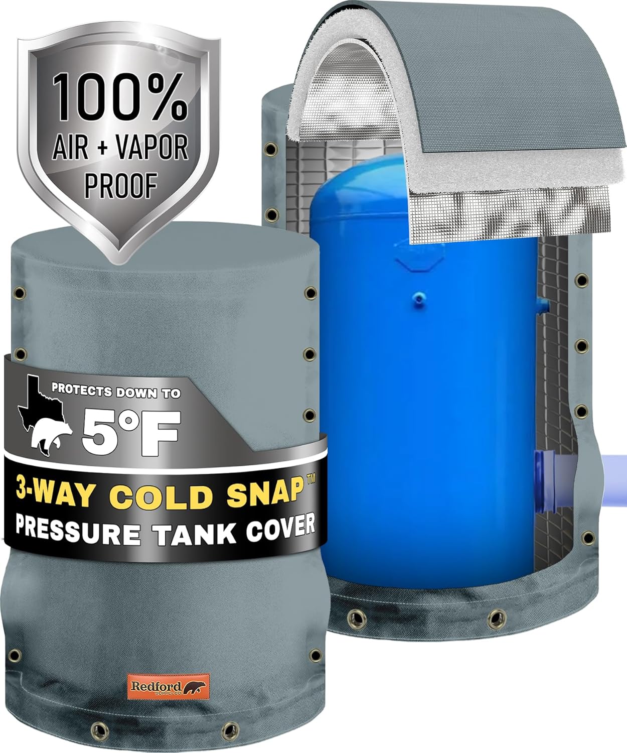 Redford Supply Co. Cold Snap (5°F) 3-Way Opening Round Custom Water ...