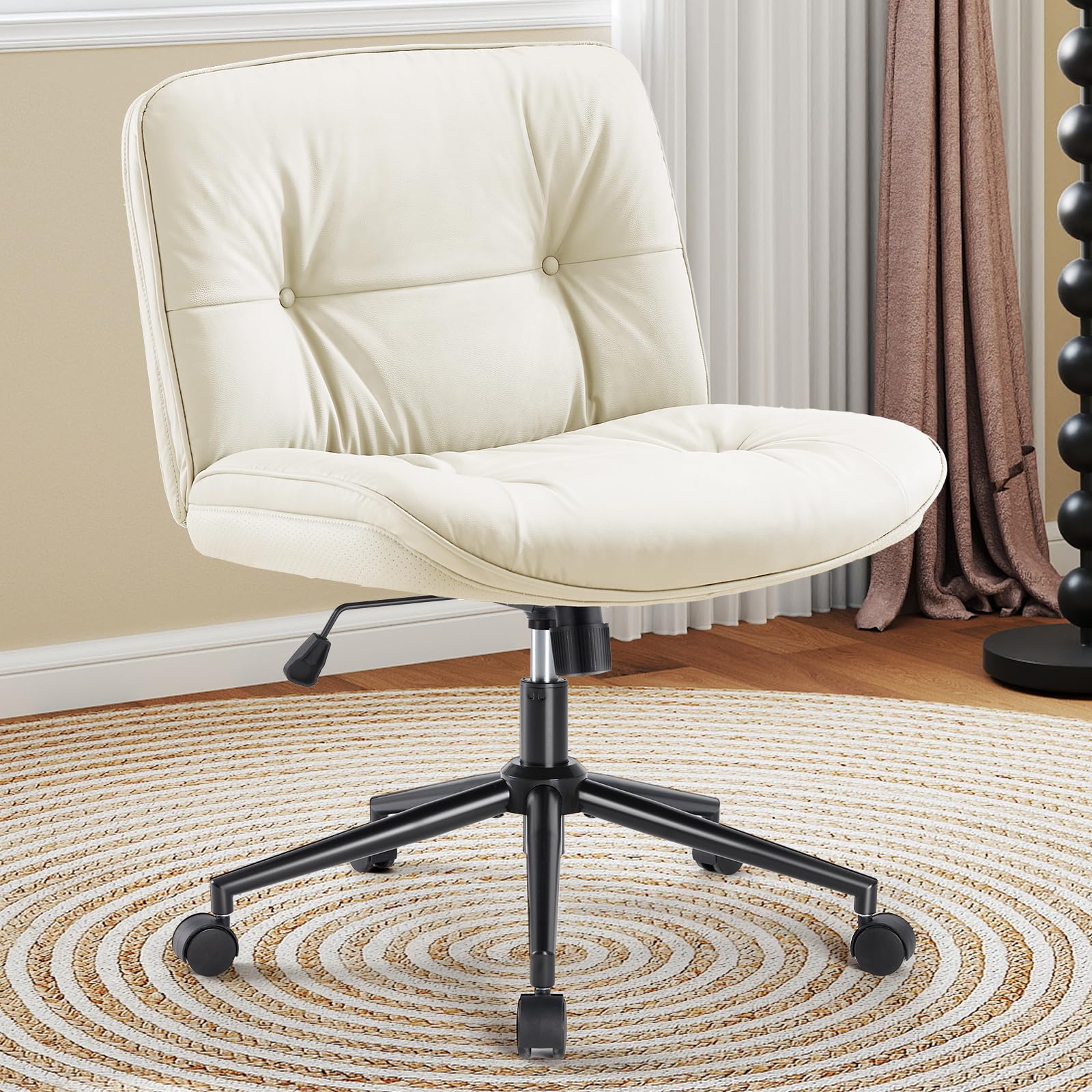 Amazon.com: OLIXIS Criss Cross Chair with Wheels, Legged Home Office PU ...