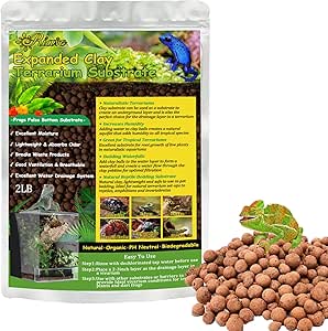 Riare Expanded Clay Balls Terrarium Substrate for Reptiles Frogs False Bottom Substrate ...
