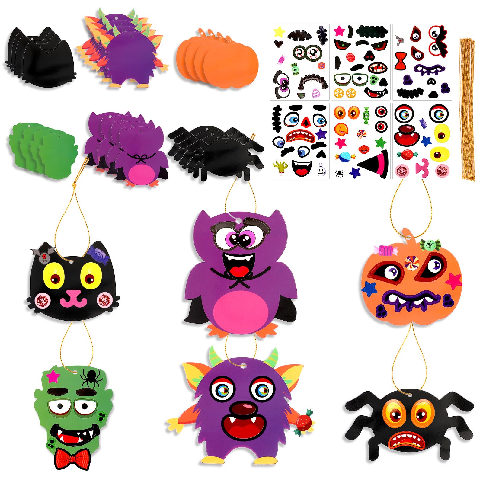 Amazon.com: HOWAF 24 Sets Halloween Craft Kits,Make Your Own Halloween ...