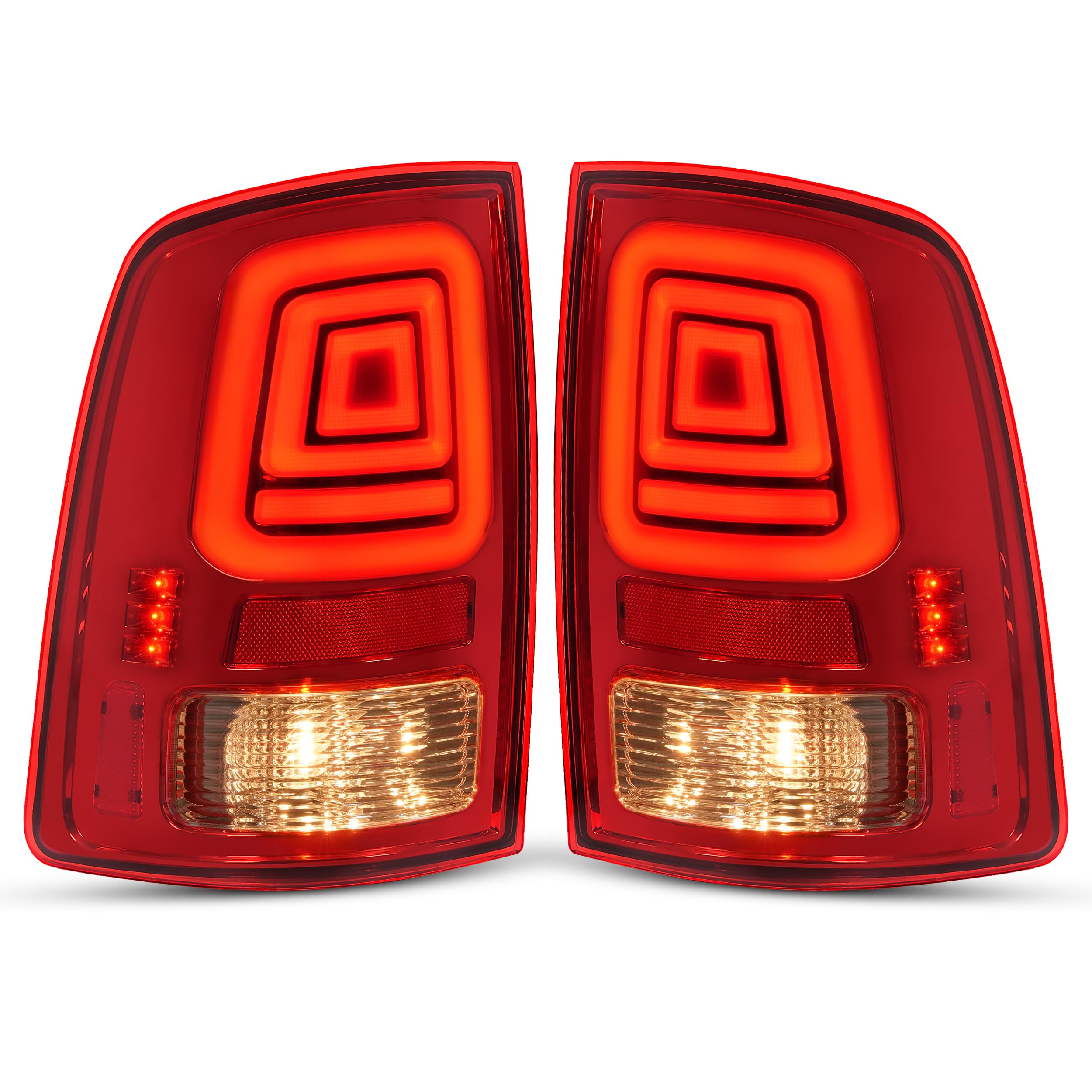 HECASA Pair Tail Lights Compatible with 2013-2018 Ram 1500 2500 3500/ ...