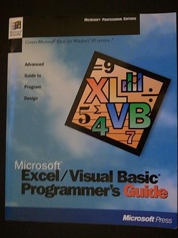 Microsoft Excel/Visual Basic Programmer's Guide: Advanced Guide to Program Design (Microsoft ...
