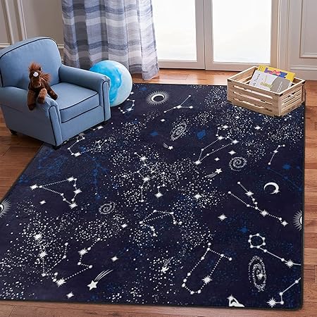 Amazon.com: SYROVIA™ Blue Moon Round Area Rug 2' in Diameter Bedroom ...