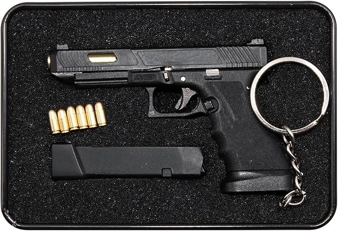 Zhongren Tactical Mini Gun Keychain Gun Keychain avec pièces mobiles ...