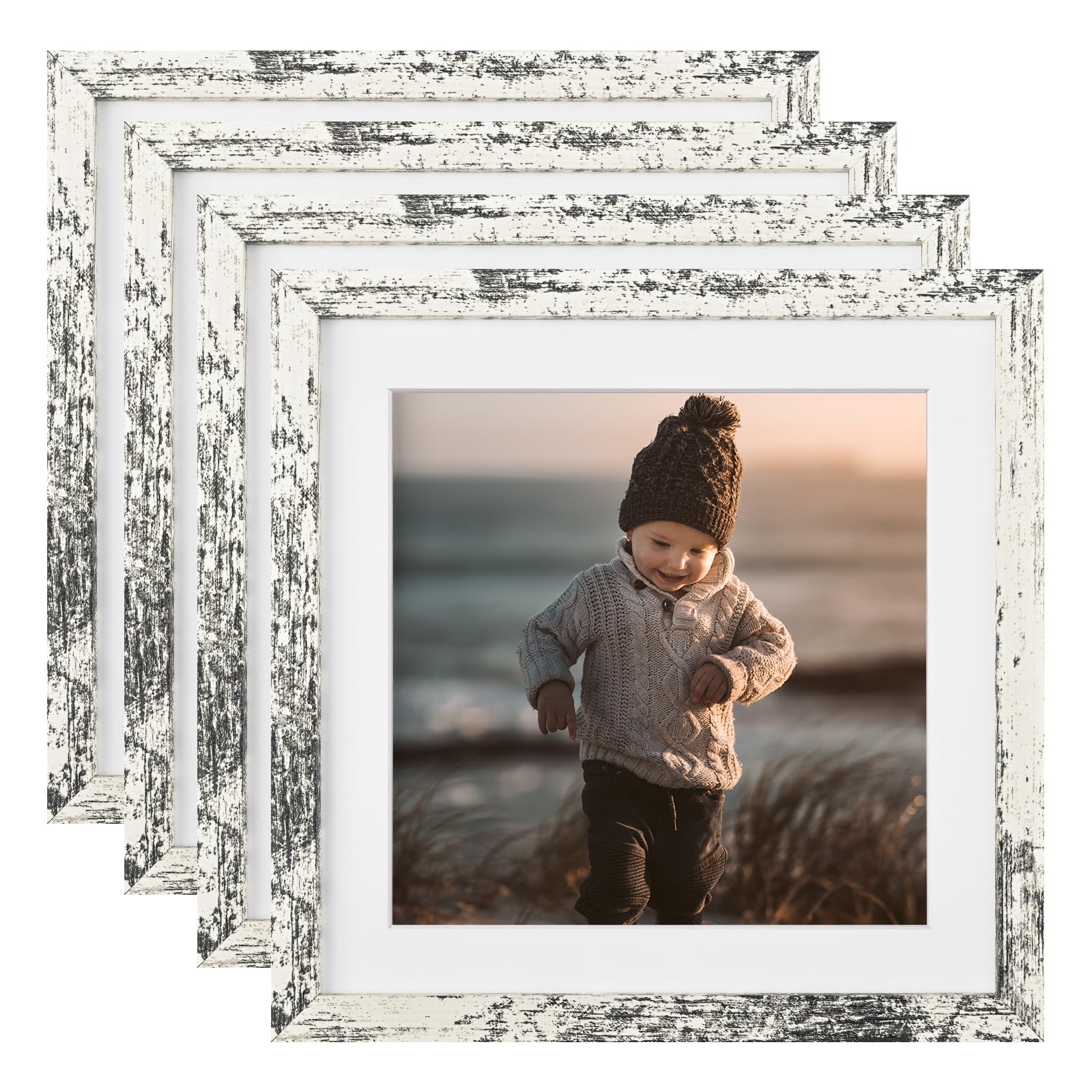 Amazon.com - KINLINK 9x9 Picture Frames Rustic White, Square Photo ...