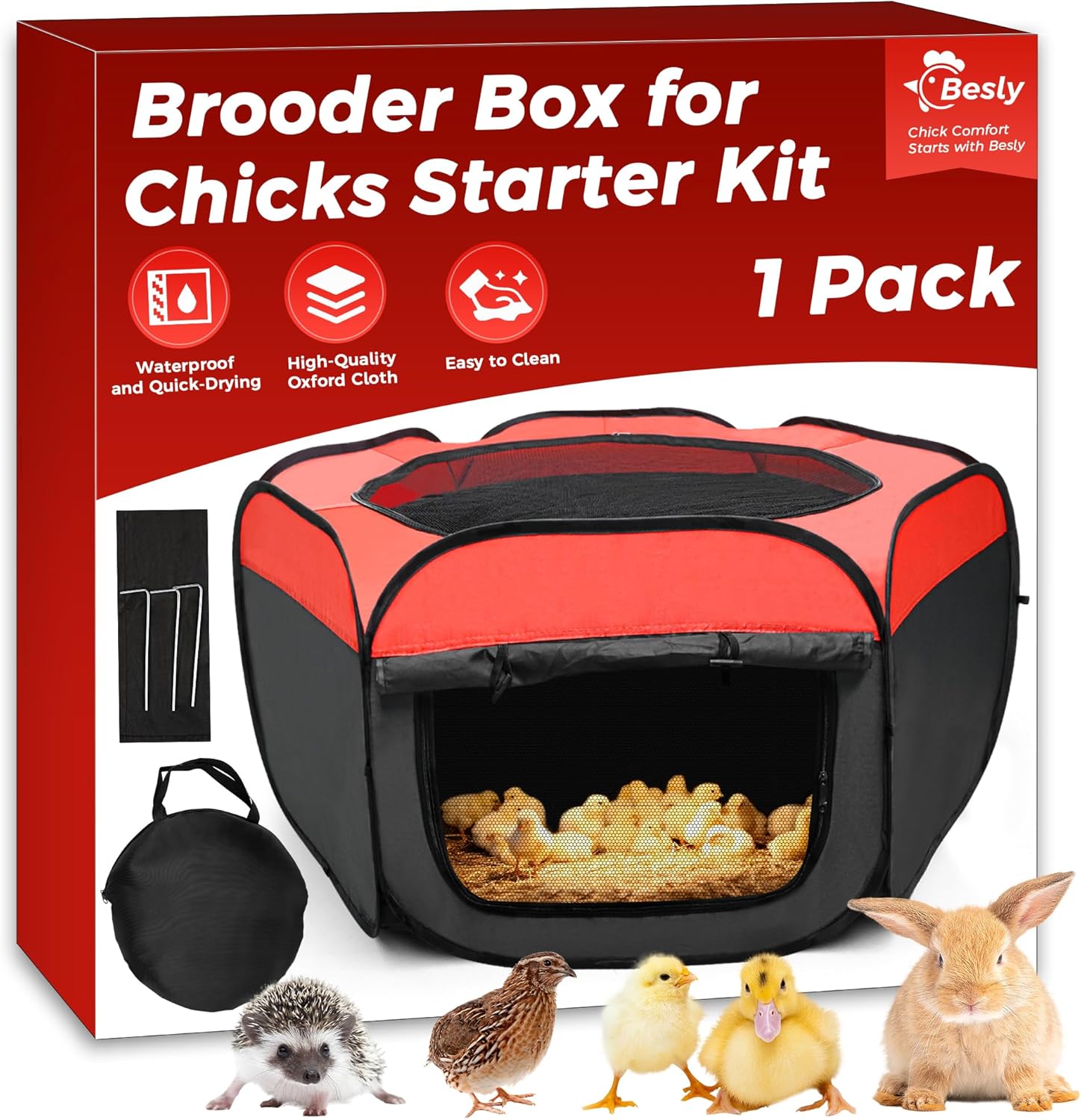 Amazon.com: Besly Brooder Box for Chicks,Large Foldable Chicken Brooder ...
