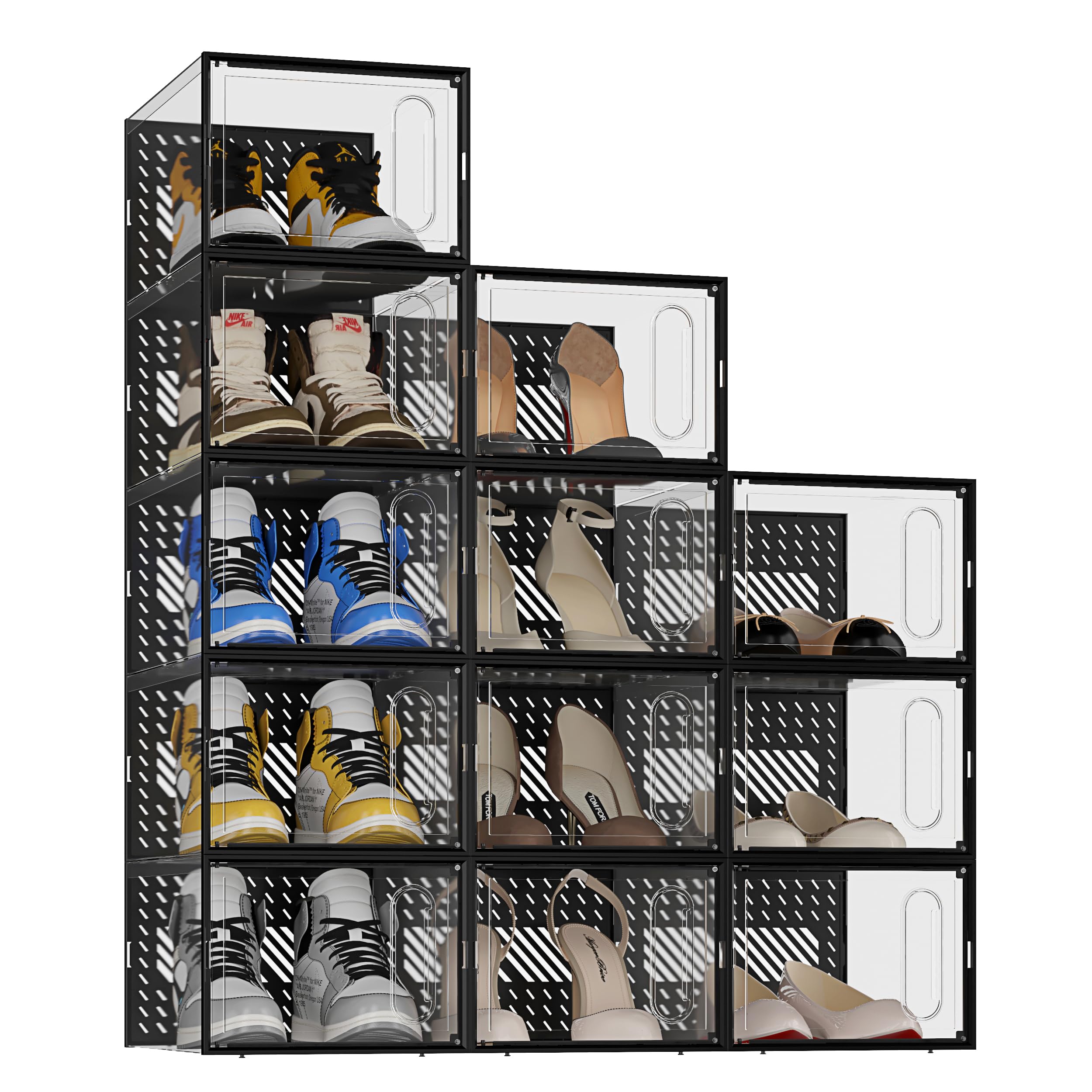 Snapklik.com : JOISCOPE Sturdy 12 Pack Shoe Storage Organizer, Shoe ...