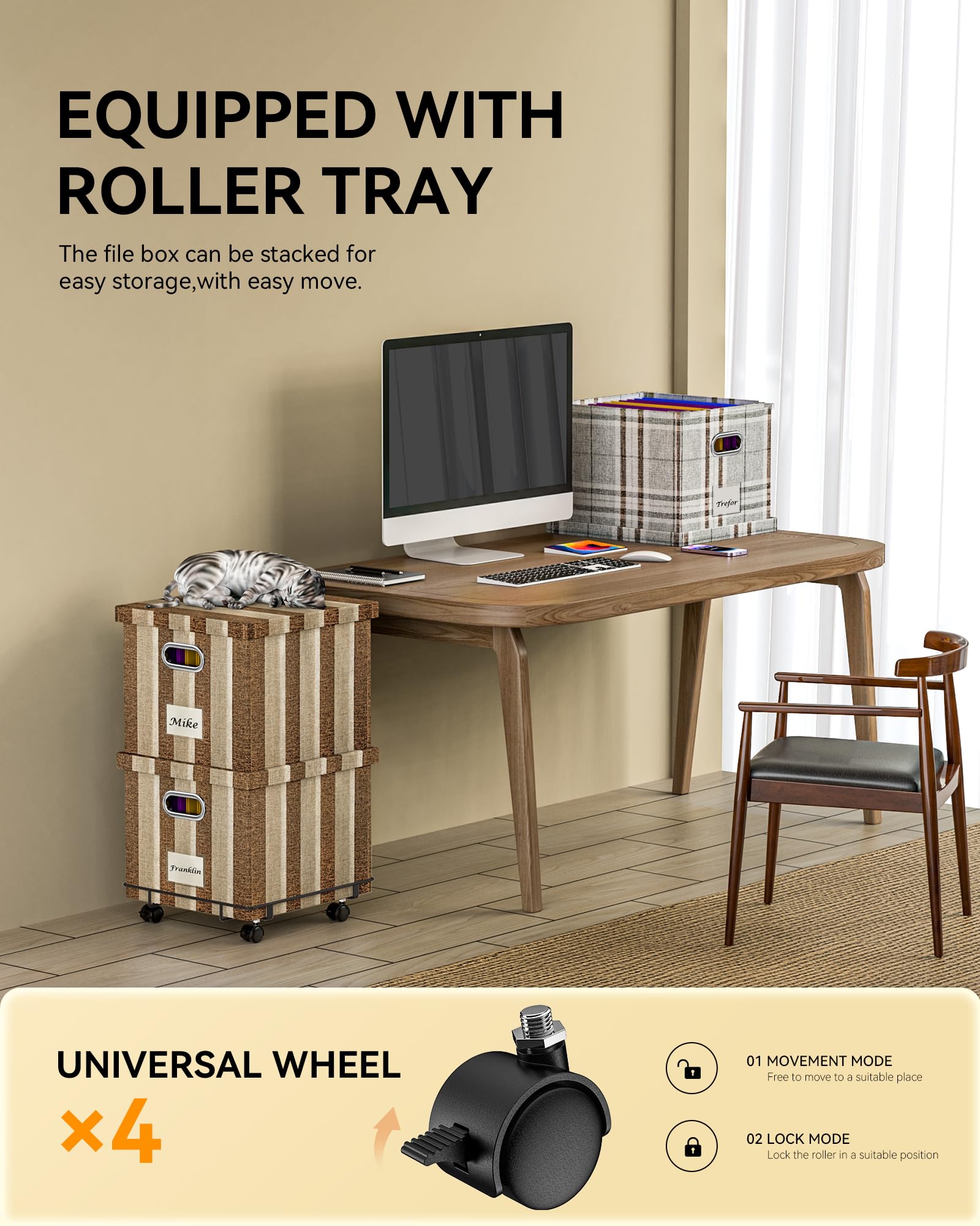 Snapklik.com : Oterri Rolling File Box, Upgraded File Organizer Box ...