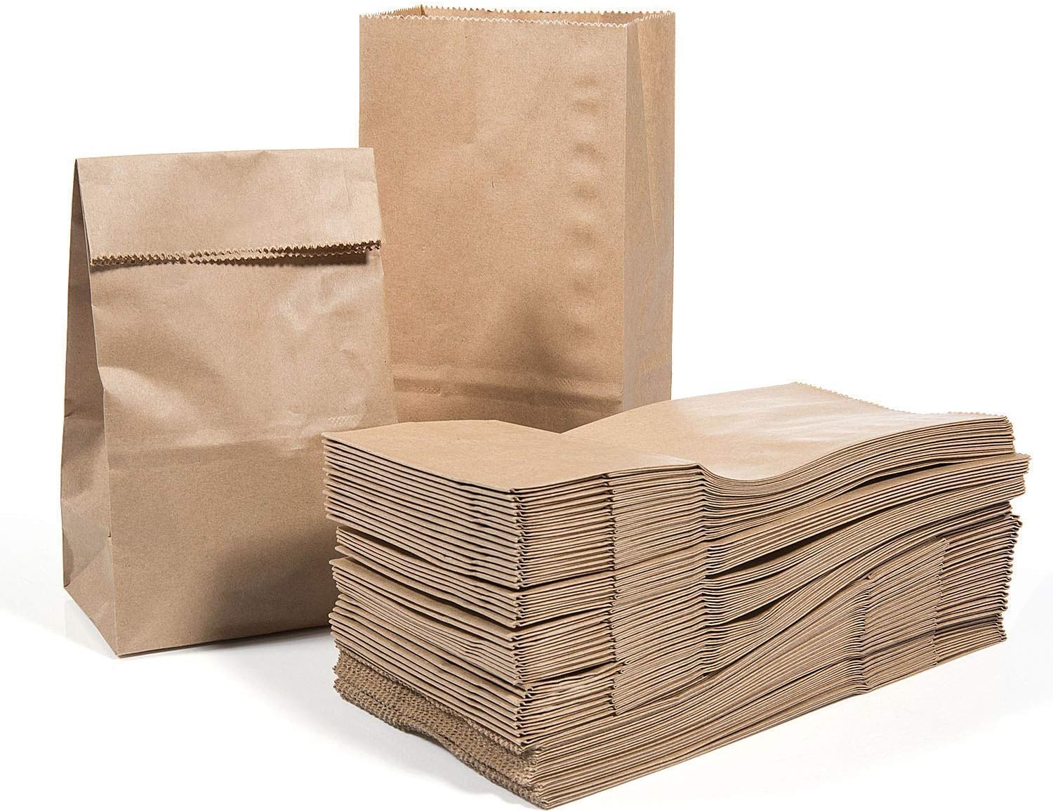 Acidea 50Pcs Kraft Paper Bread Bags, 9.4x5x3 inches Unbleached ...