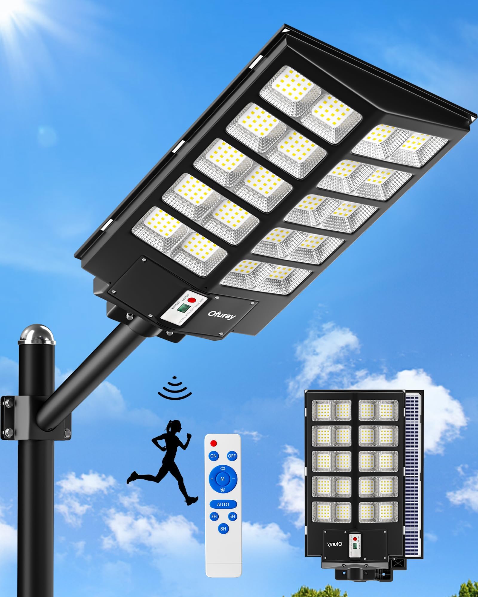 Ofuray Of-5200W Solar Street Light Outdoor Waterproof, 520000LM Solar ...
