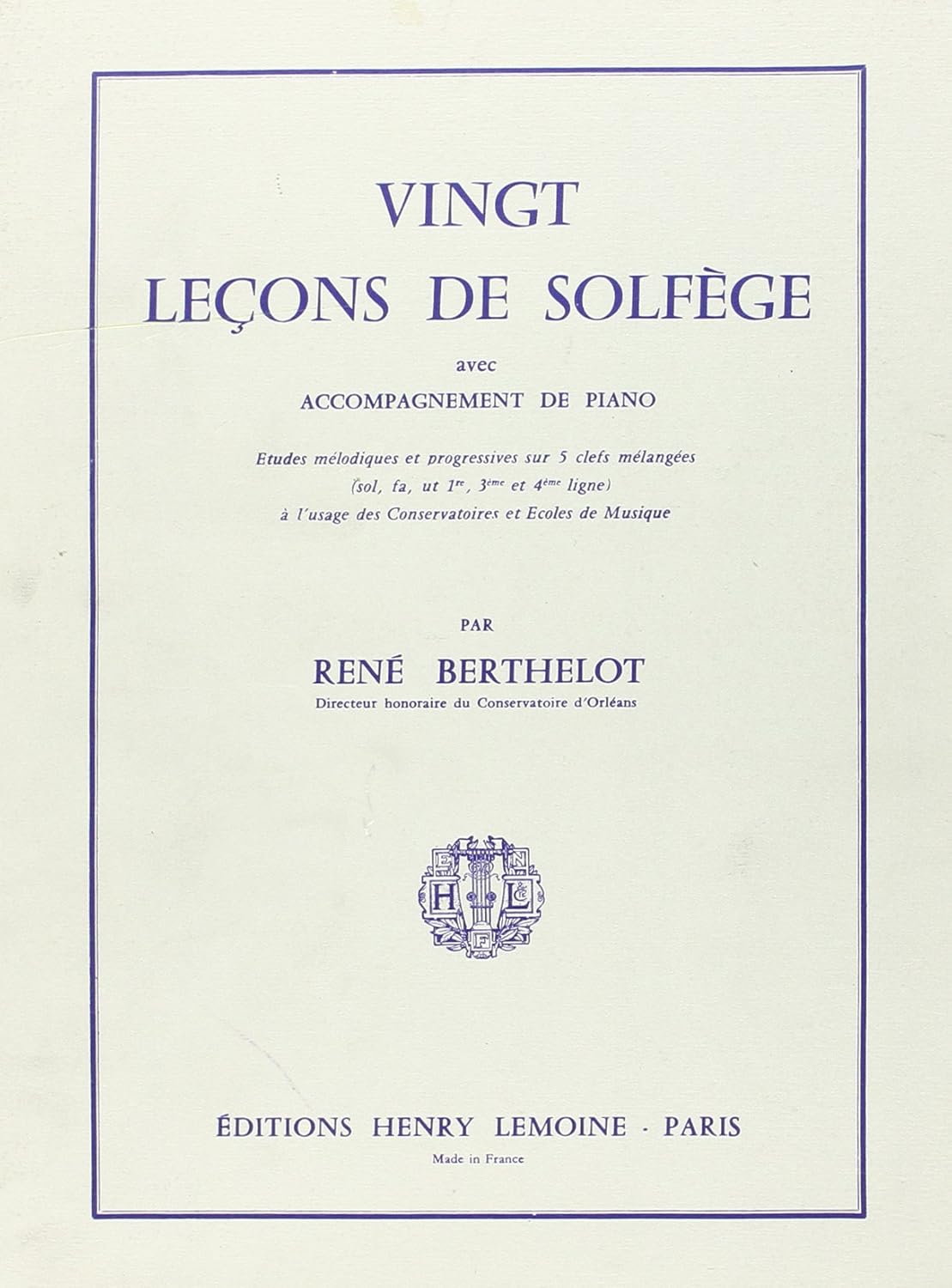 Amazon.com: Berthelot: Leçons de solfège (20) en 5 clés avec ...