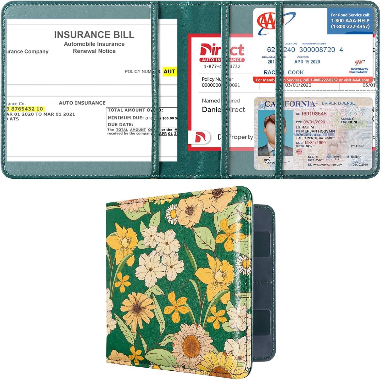 Amazon.com: CoBak Car Registration and Insurance Holder - Vehicle Glove ...