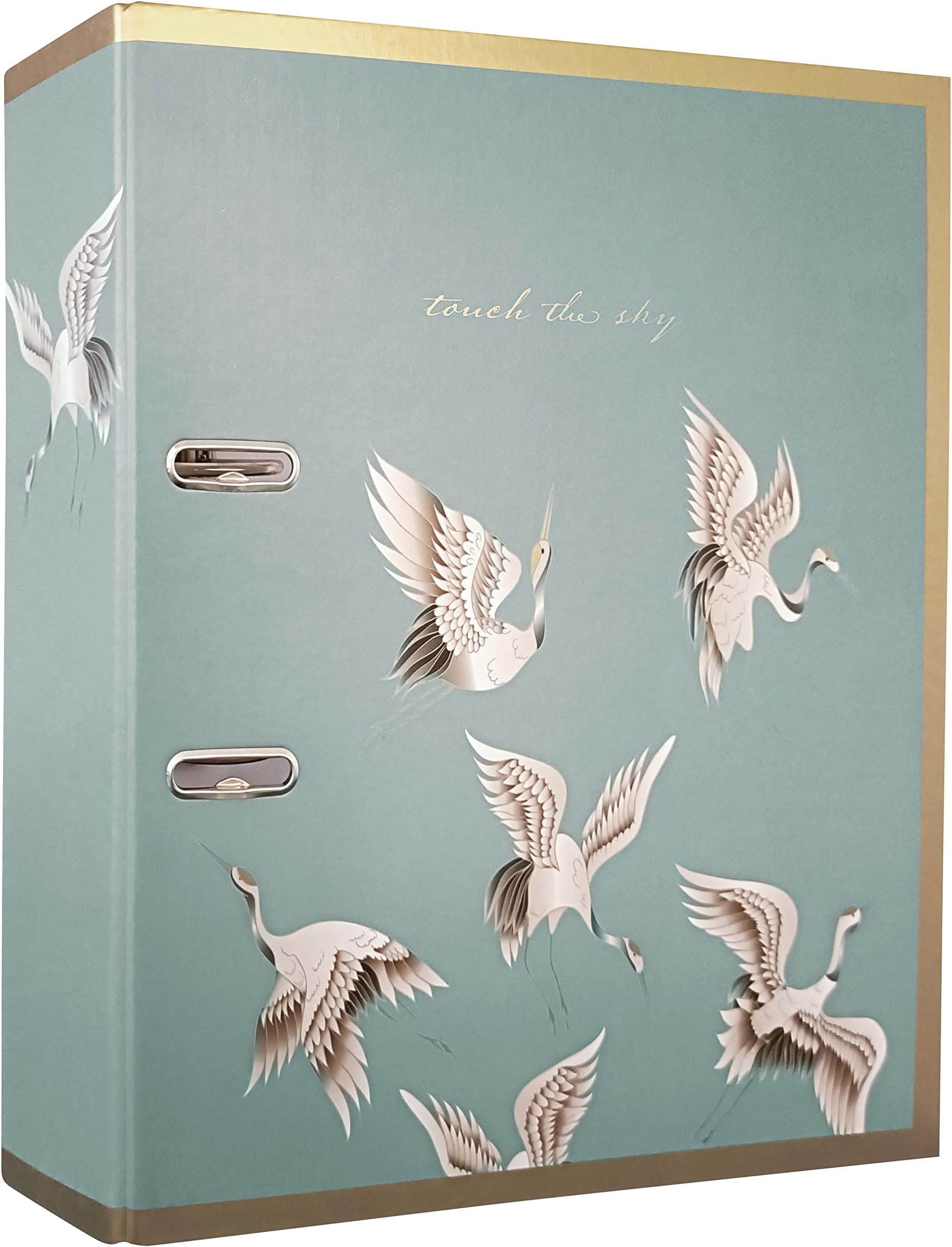 Interdruk Arch File A4 75 mm - Metallic Design - Satin Gold Birds, A4 ...