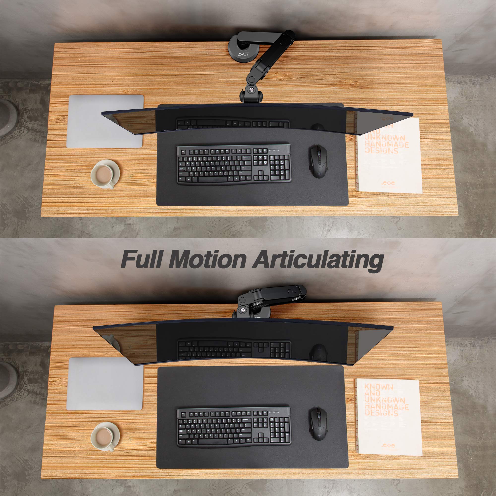 Buy AVLT Single 13"-38" Monitor Arm Desk Mount fits One Flat/Curved ...