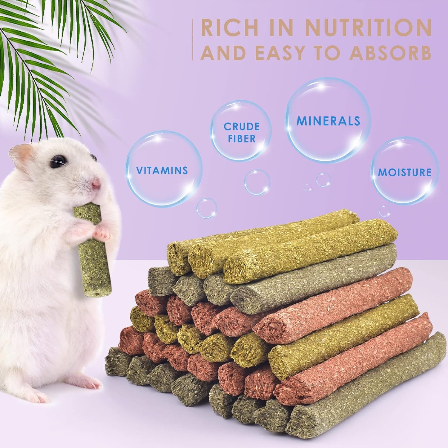Snapklik.com : 72PCS Rabbit Chew Sticks, Mixed Natural Timothy Hay Oat ...