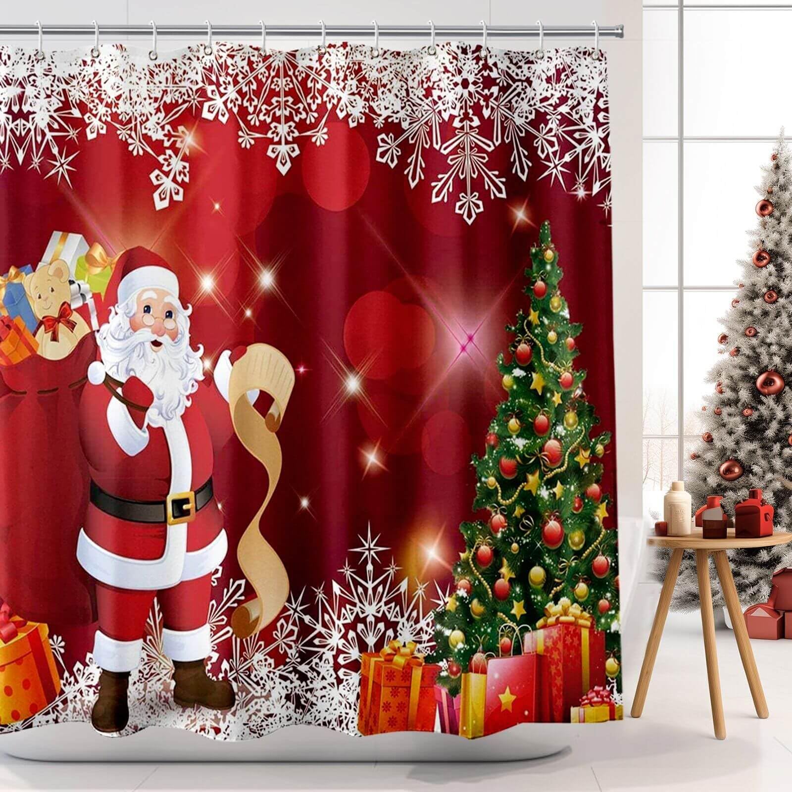 Amazon.com: Blvochnnt 72 x 72 Inch Christmas Shower Curtain,Cute ...