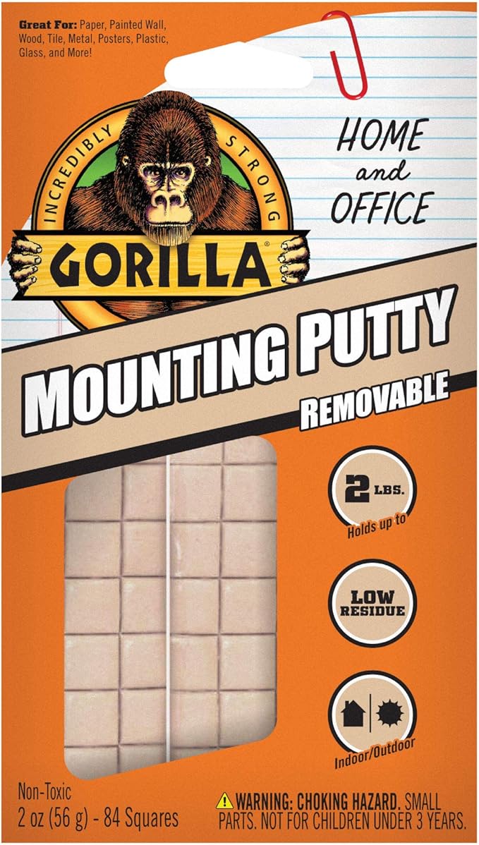 Amazon.com: Gorilla Mounting Putty, Non-Toxic Hanging Adhesive ...