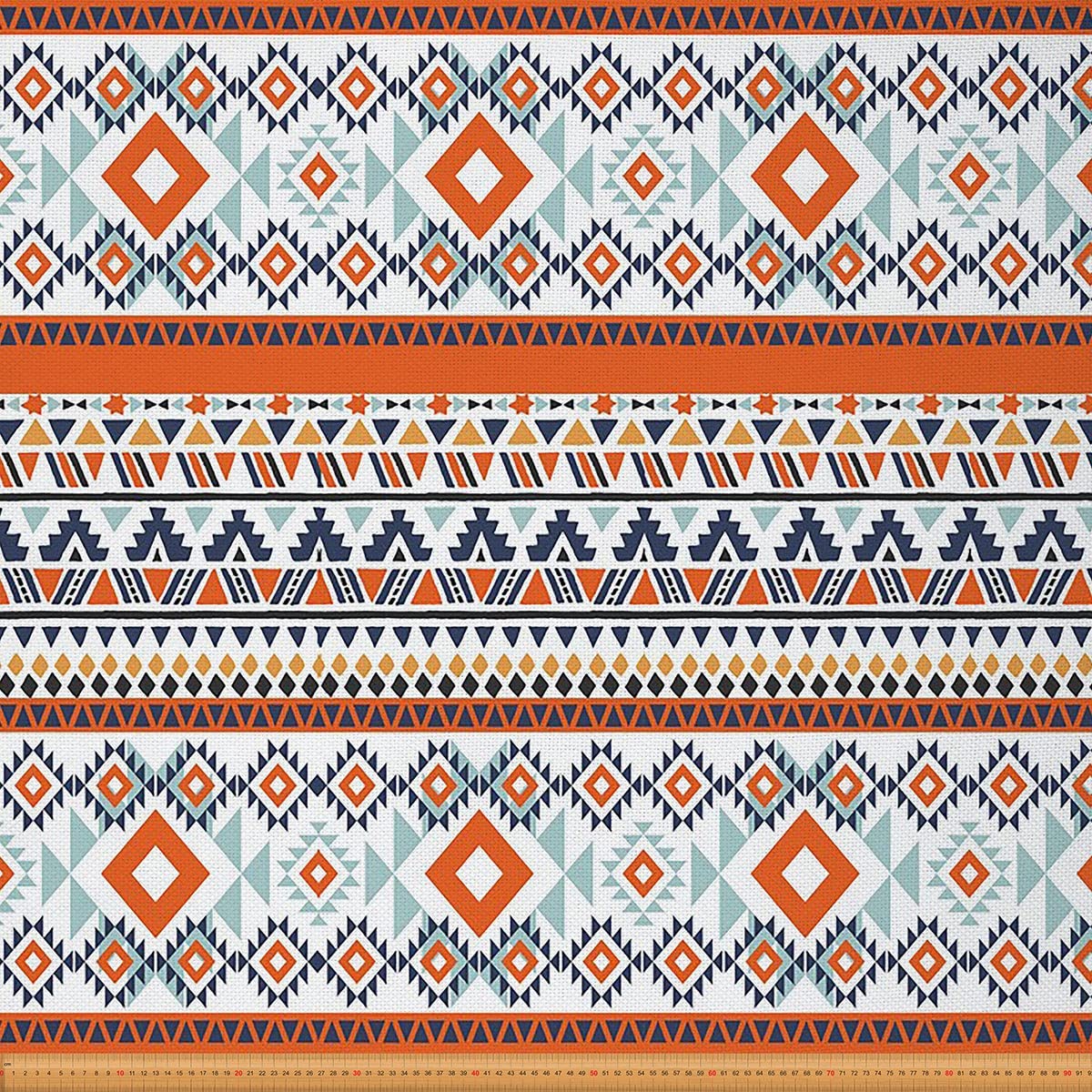 Amazon.com: Tribal Upholstery Fabric, Boho Geometric Pattern Fabric by ...