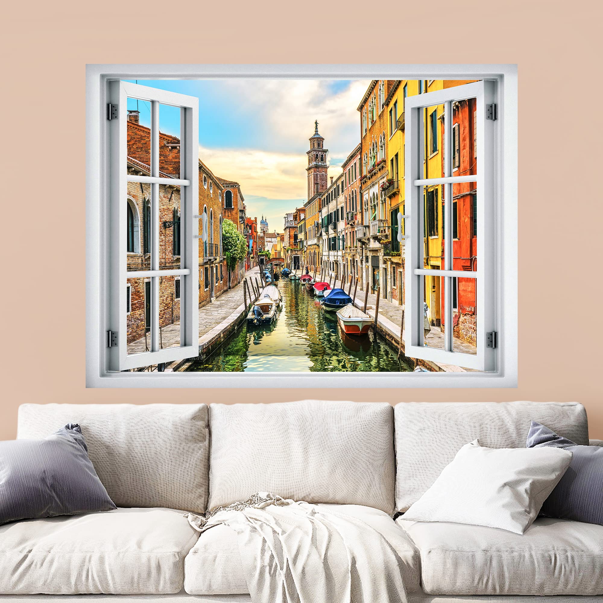 wall26 Removable Wall Sticker/Wall Mural Window View Scenic Bright ...