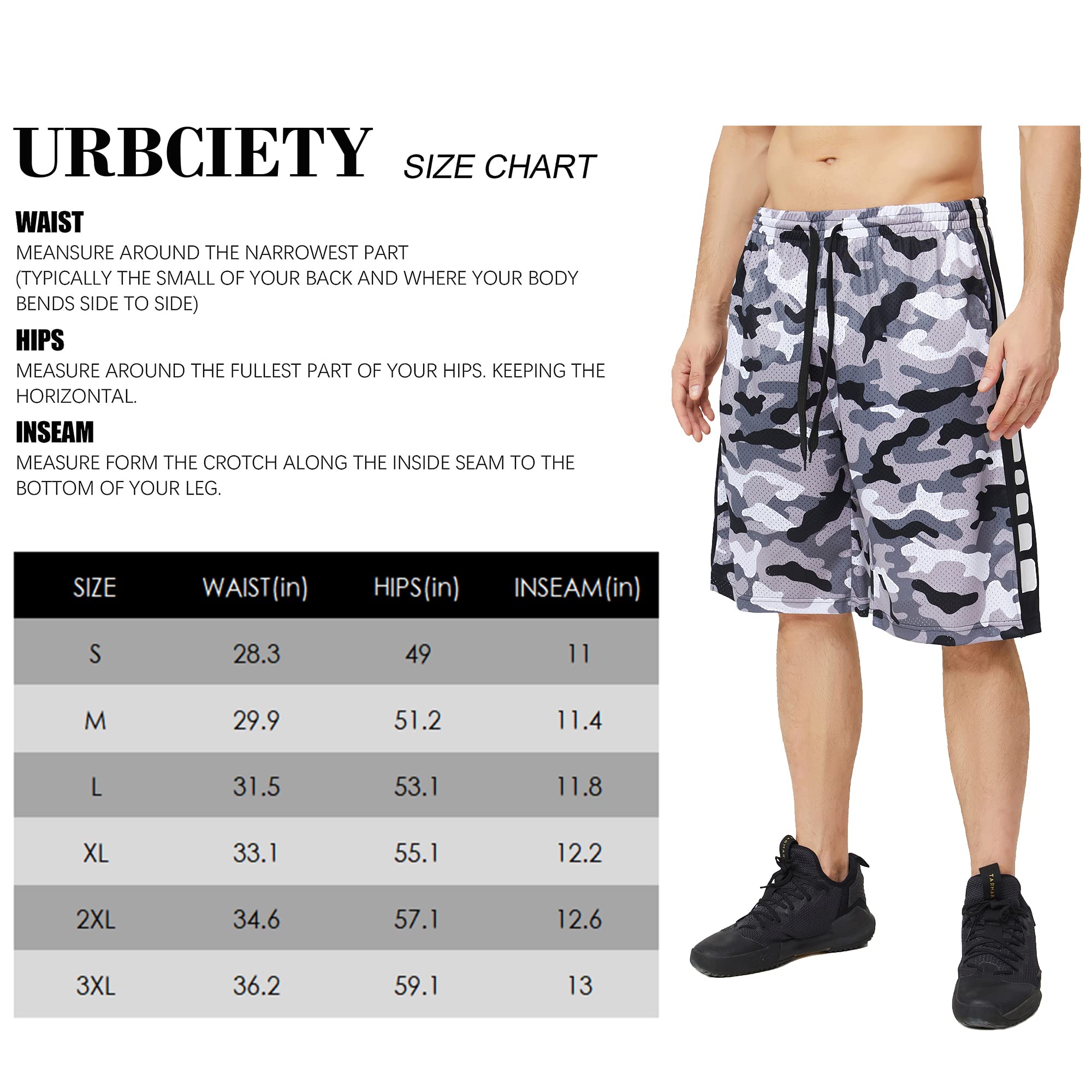 Snapklik.com : Urbciety Mens Camo Athletic Shorts - Pocketed ...