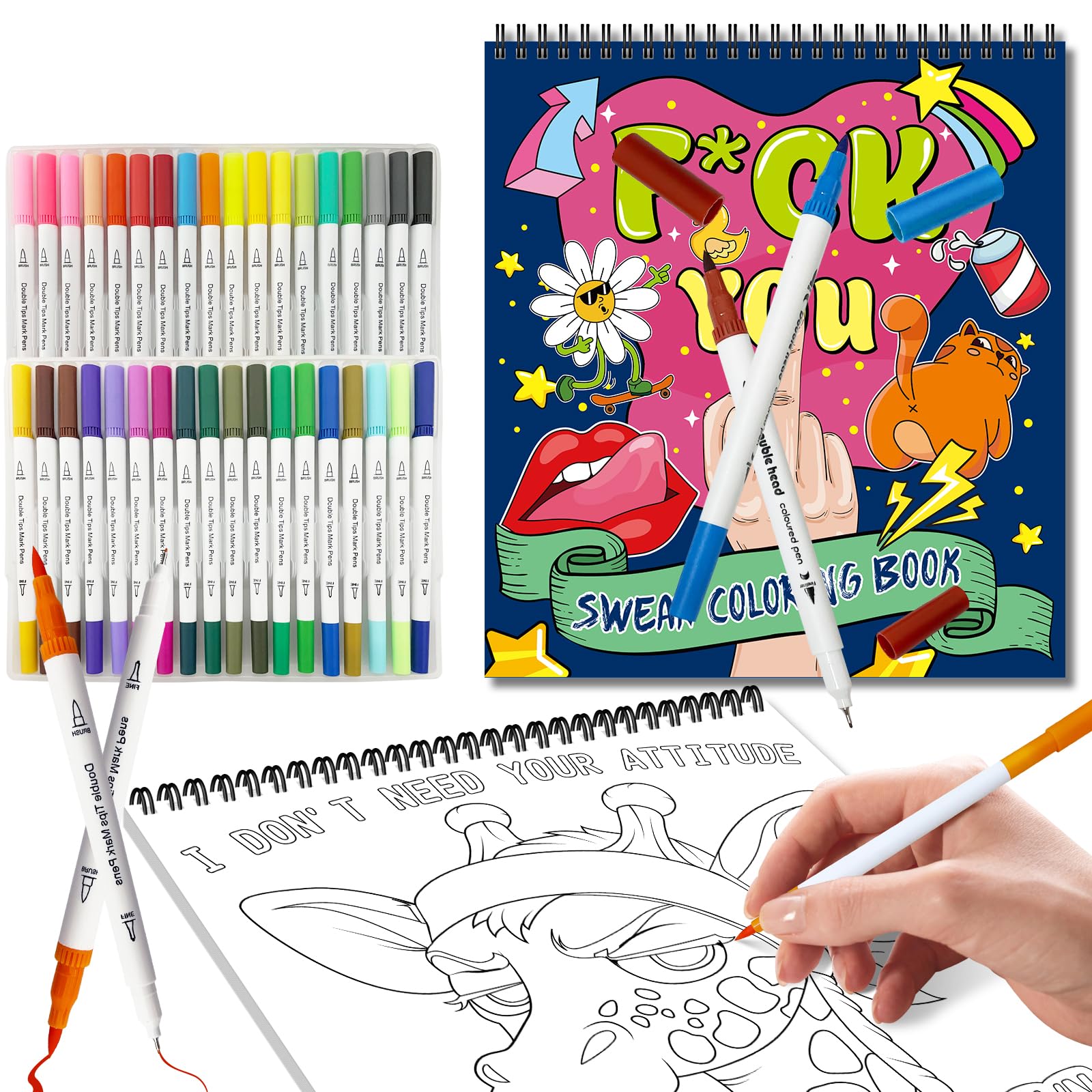 Amazon.com: Kalysky Swear Coloring Book for Adults Relaxation,Humorous ...