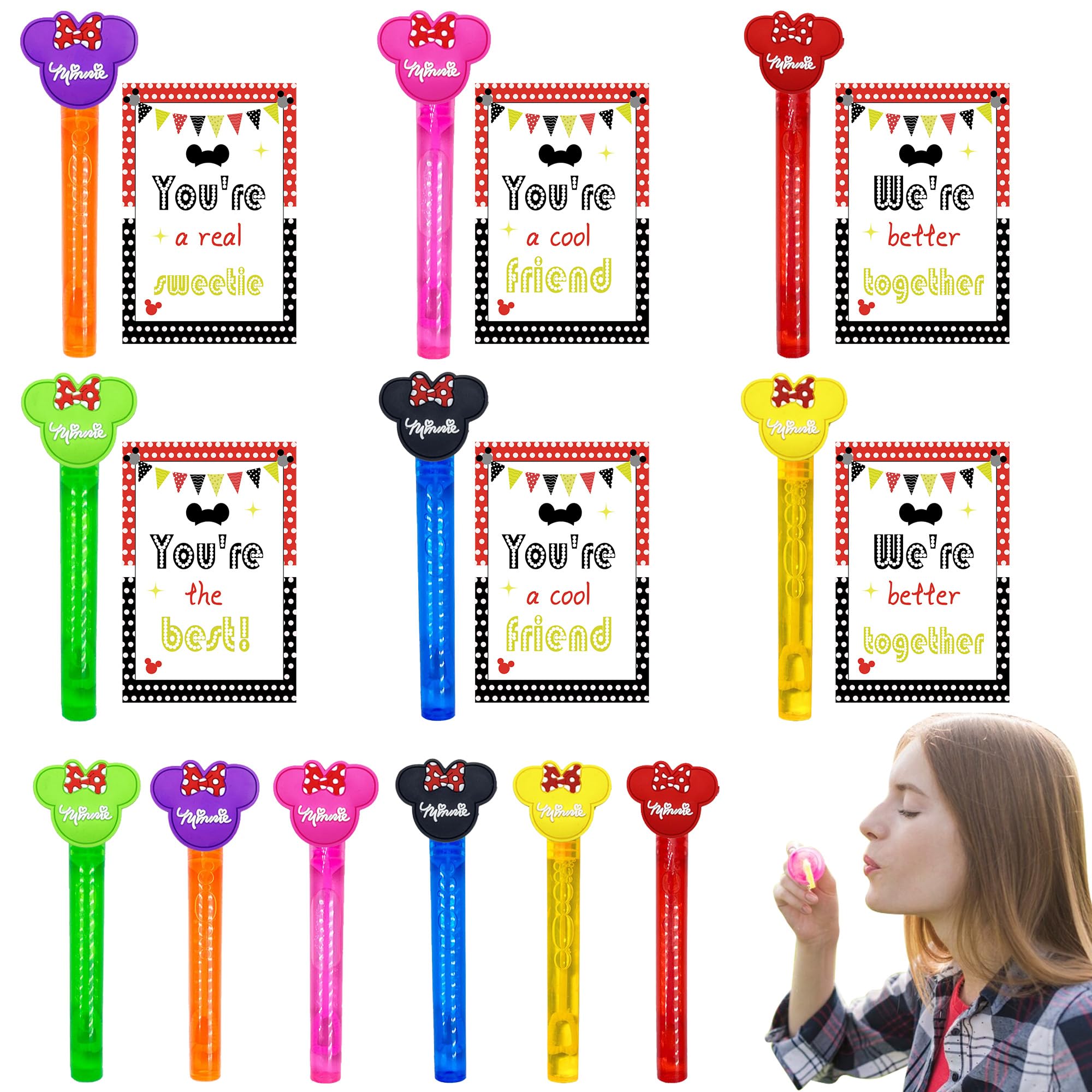Amazon.com: Valentines Day Gifts for Kids,24 Pack Mini Bubble Wands ...