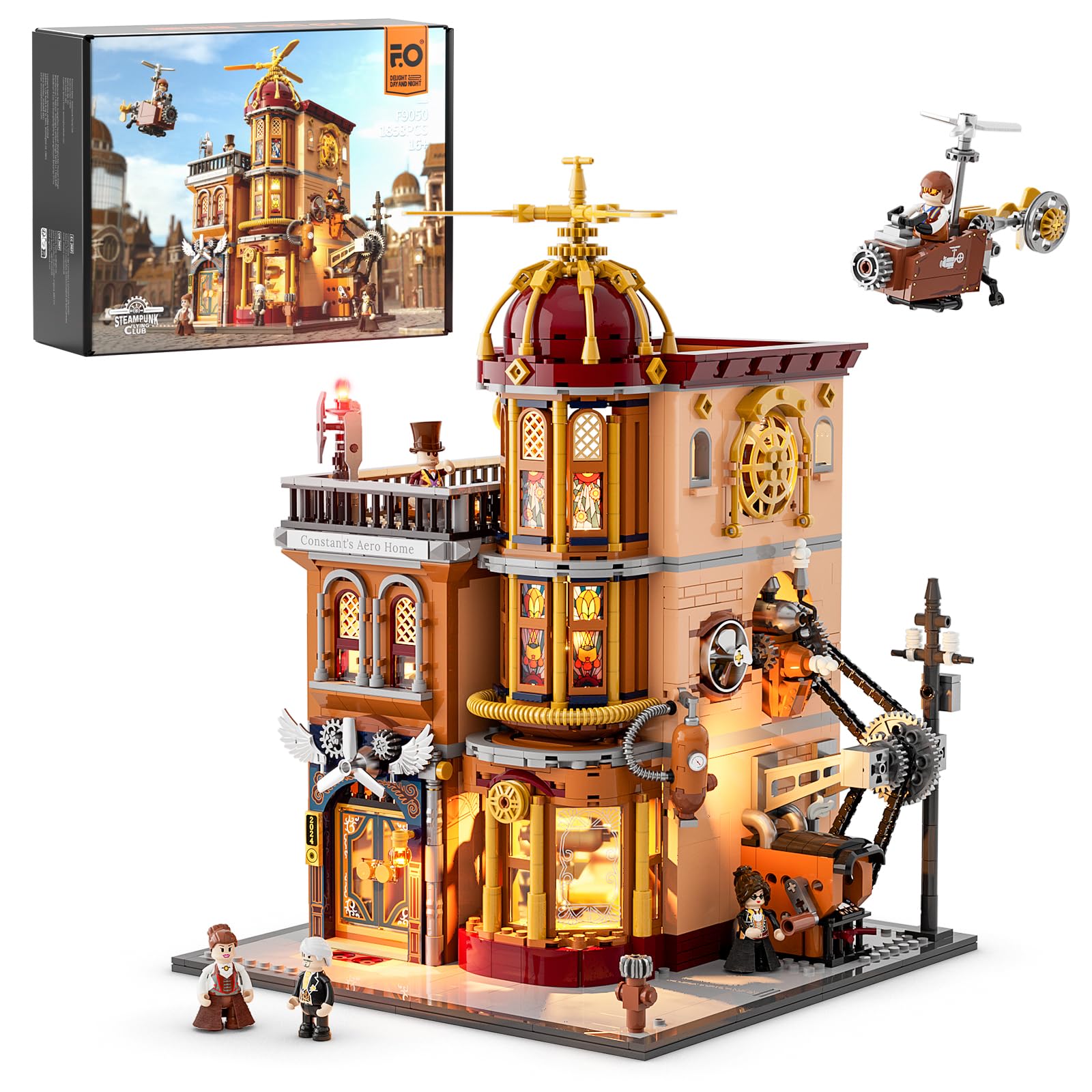 Funwhole Steampunk Flying Club Lighting Building-Bricks Set - 1871 Pcs ...